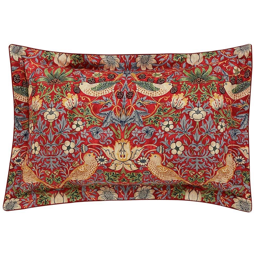 Morris & Co. Strawberry Thief Cotton Bedding, Red