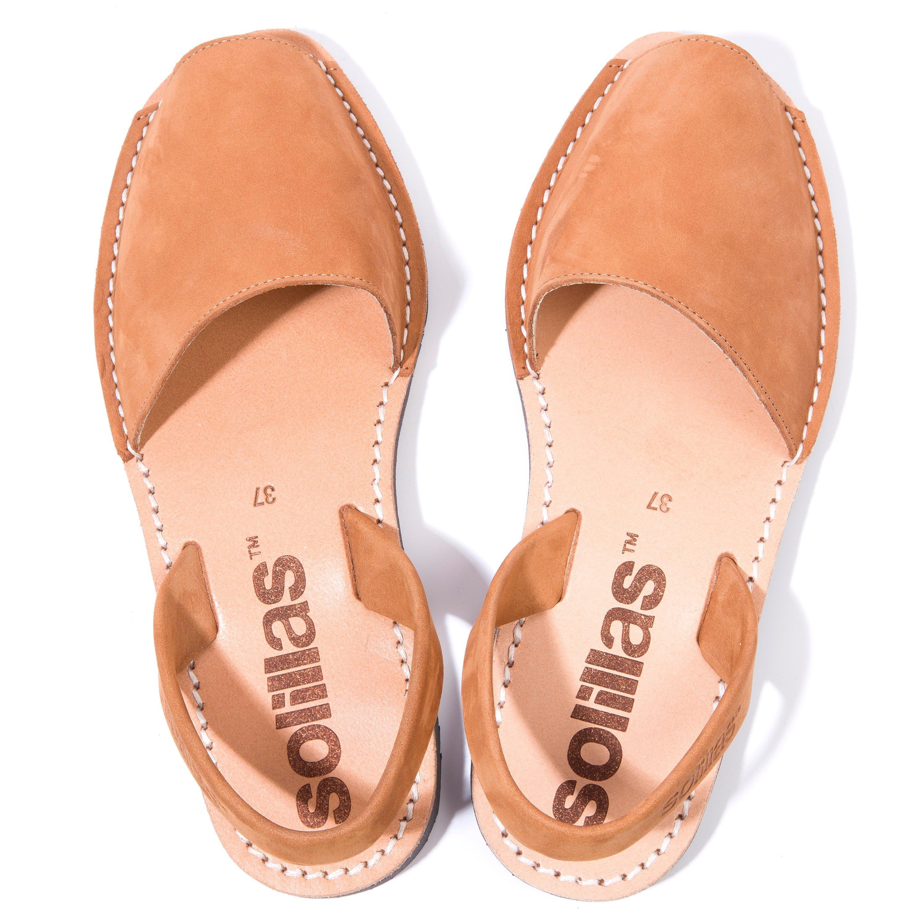 Solillas Original Two Part Sandals, Tan