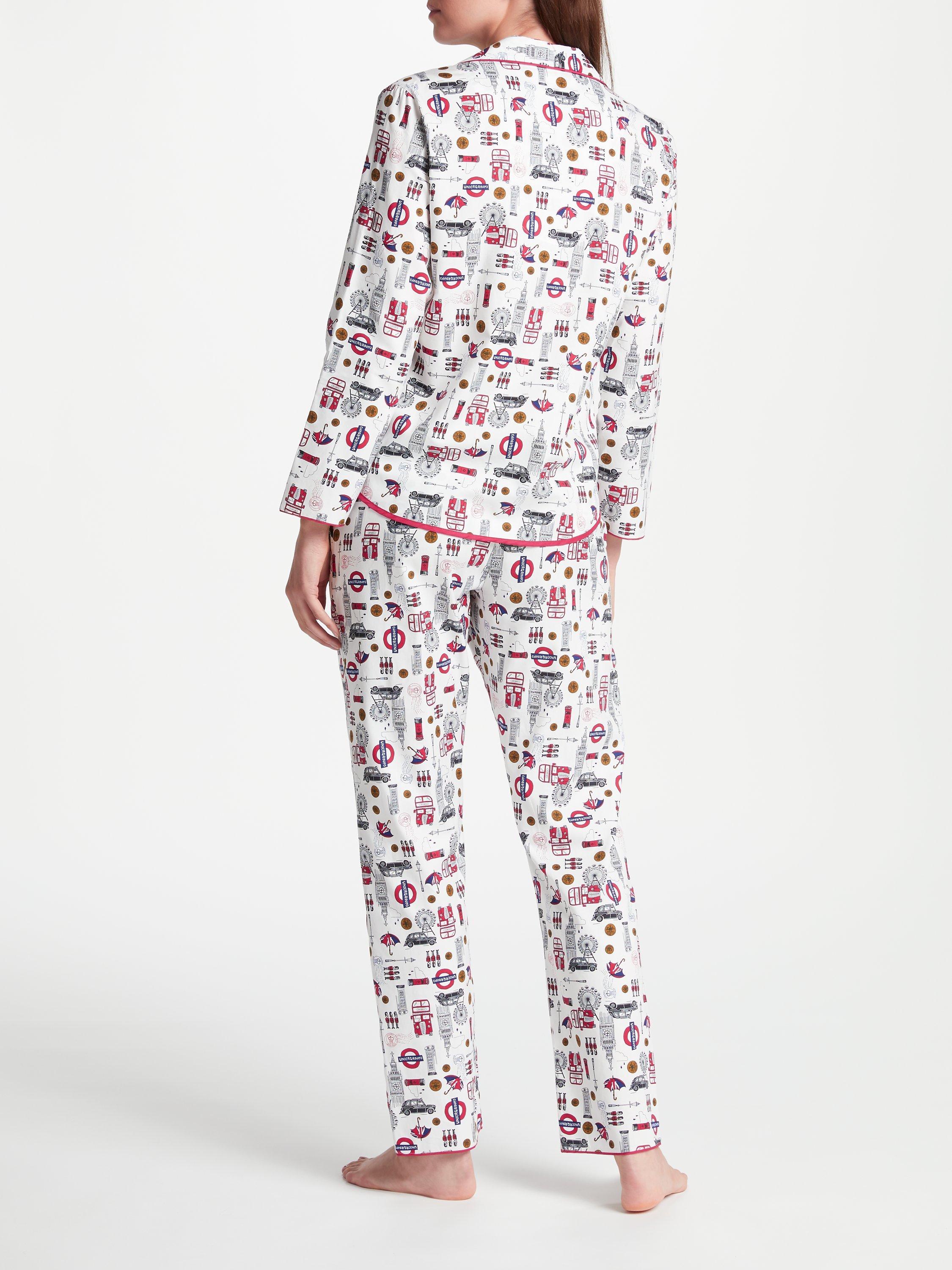 Cyberjammies Lily London Print Pyjama Set, White/Multi