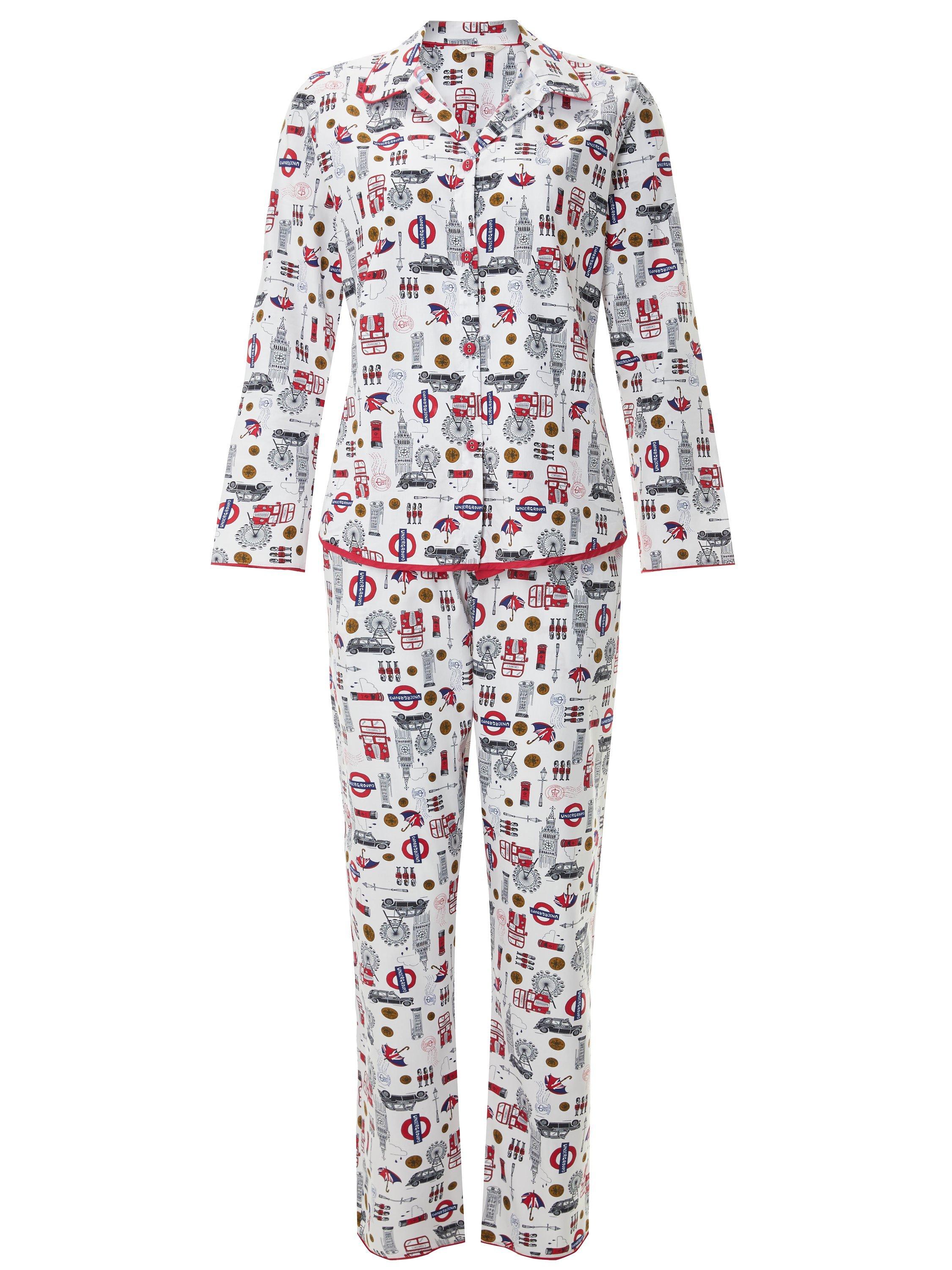 Cyberjammies Lily London Print Pyjama Set, White/Multi