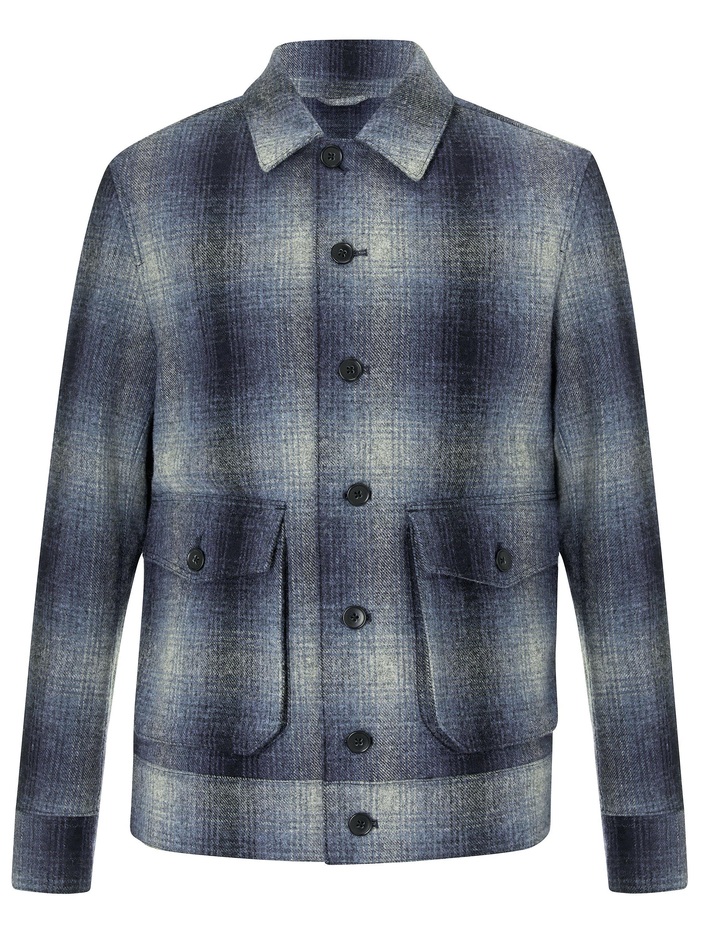 JOHN LEWIS & Co. Moons British Wool Check Lumber Jacket, Blue