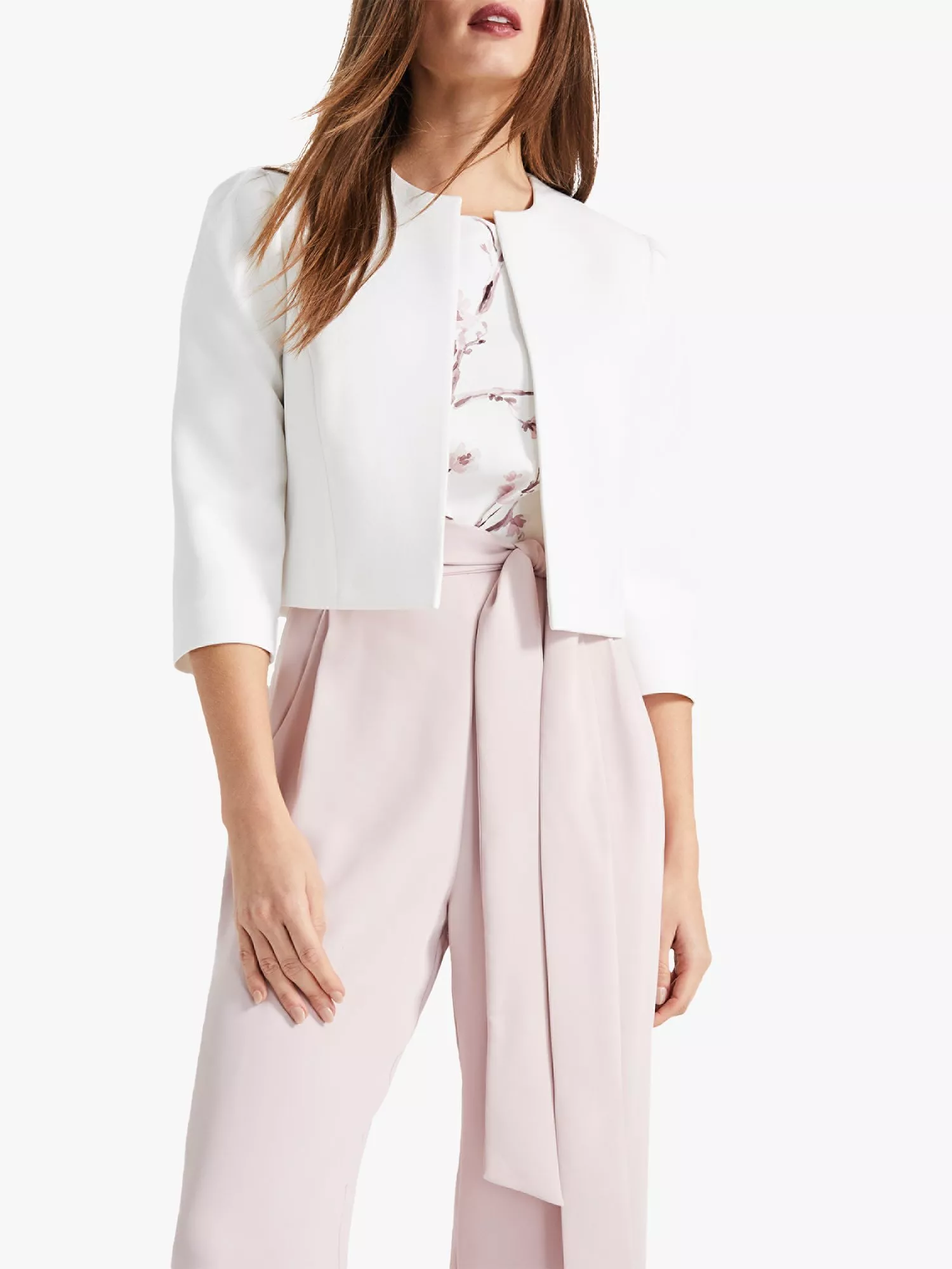Phase Eight Venita Shoulder Detail Cropped Jacket, Ivory