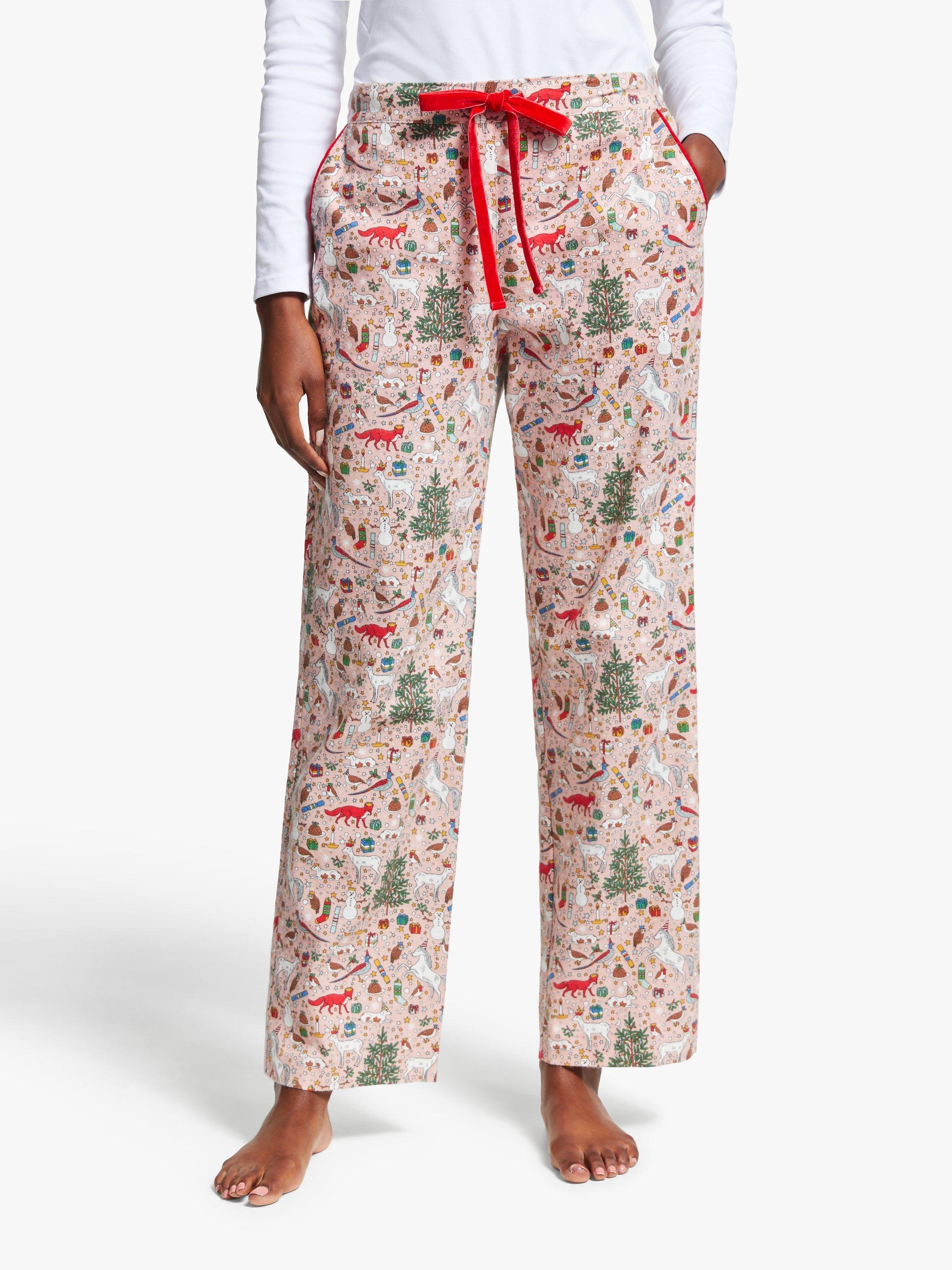 Boden Vanessa Cosy Festive Pyjama Bottoms, Milkshake Festive