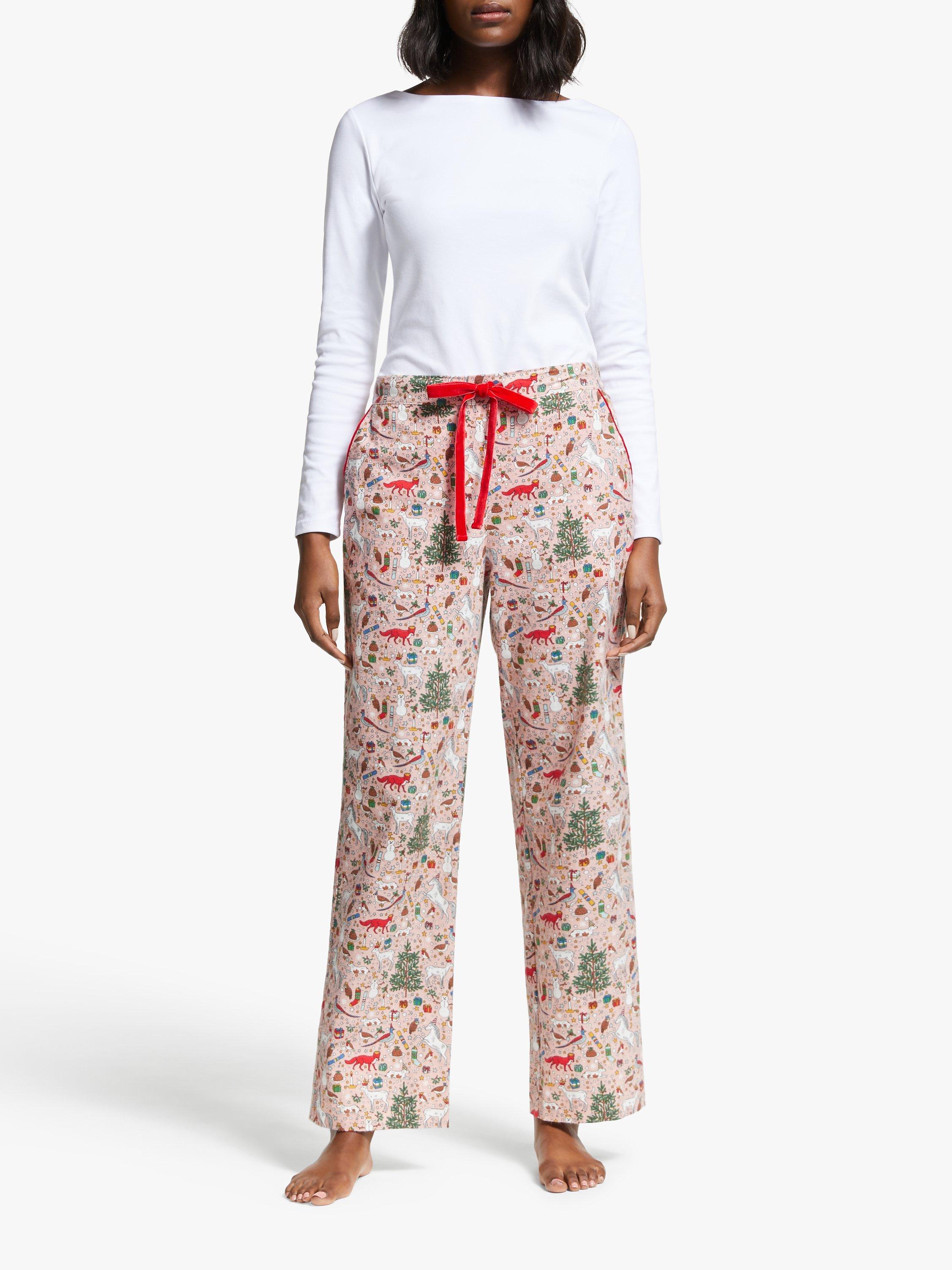 Boden Vanessa Cosy Festive Pyjama Bottoms, Milkshake Festive
