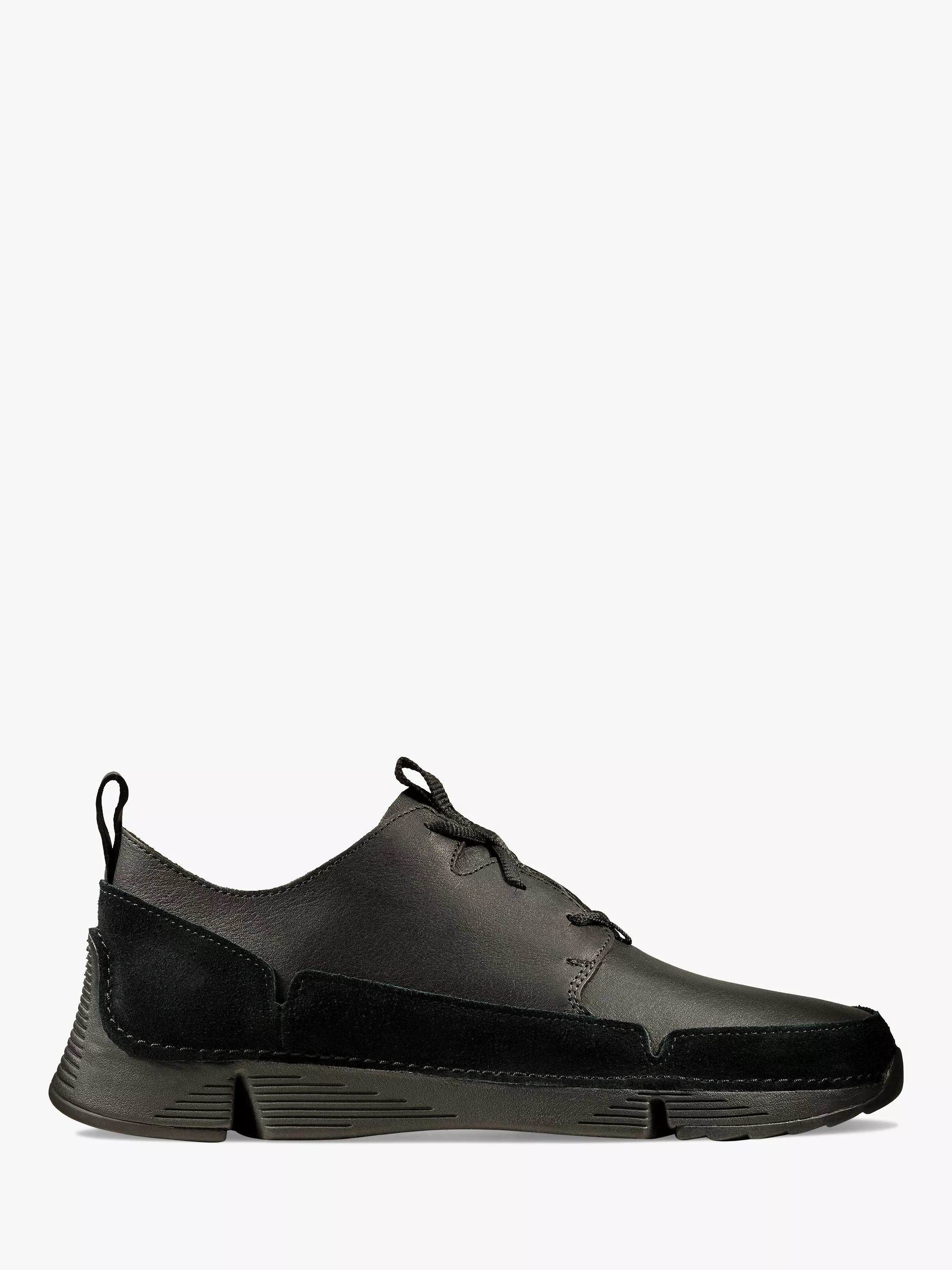 Clarks Tri Solar Leather Trainers, Black