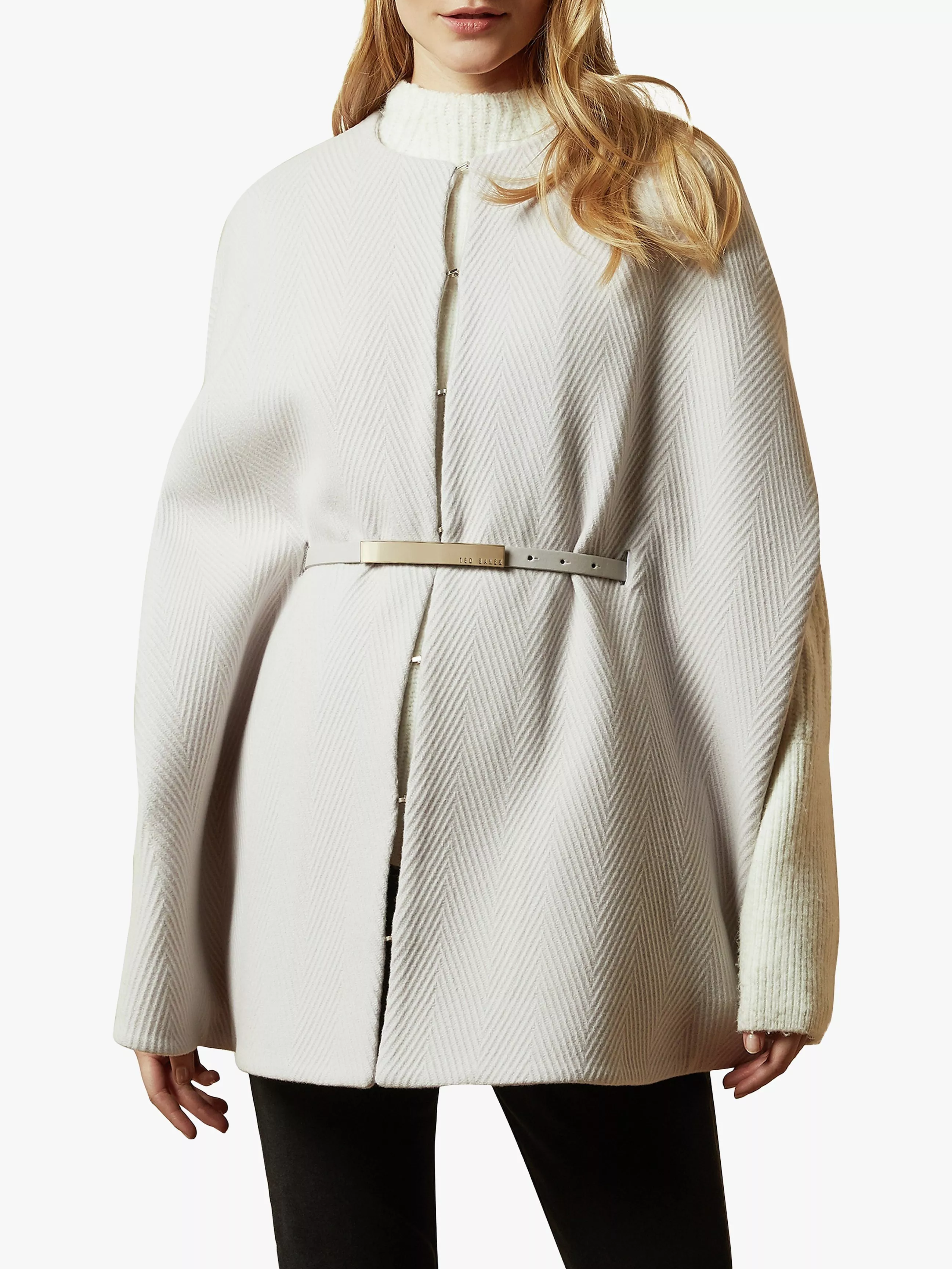 Ted Baker Haliay Chevron Textured Cape, Cream
