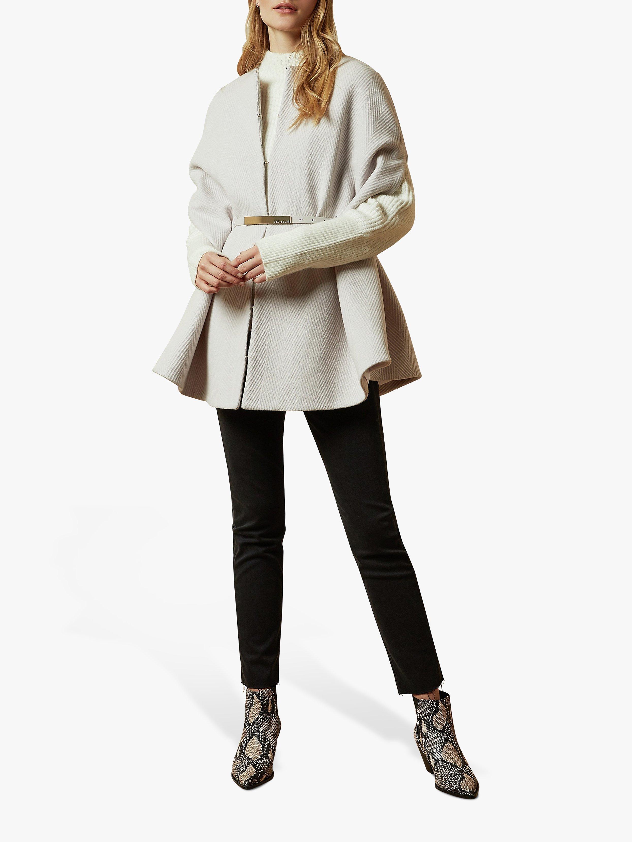 Ted Baker Haliay Chevron Textured Cape, Cream, L
