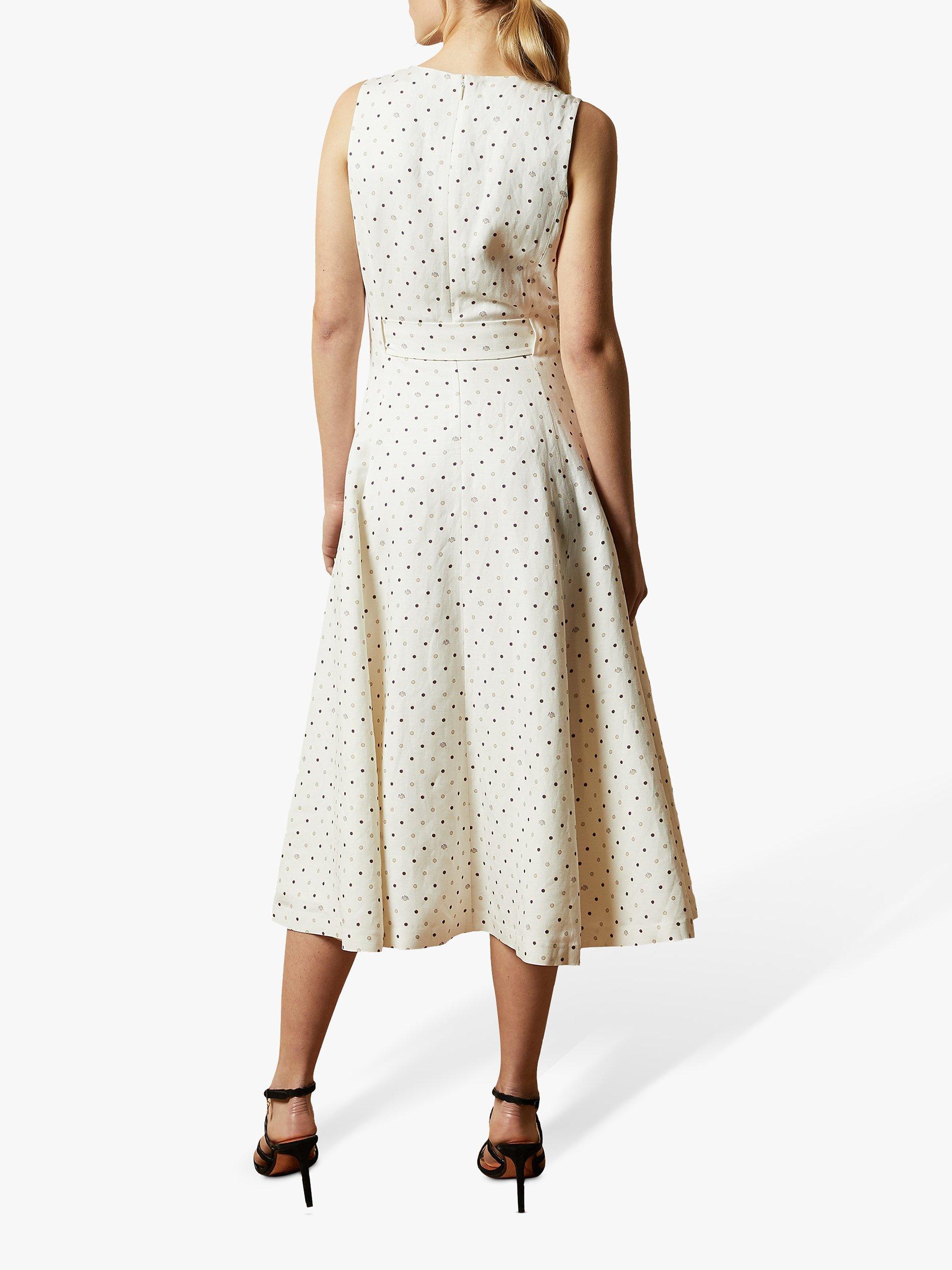 Ted Baker Caryla Spot Belted Dress, Ivory
