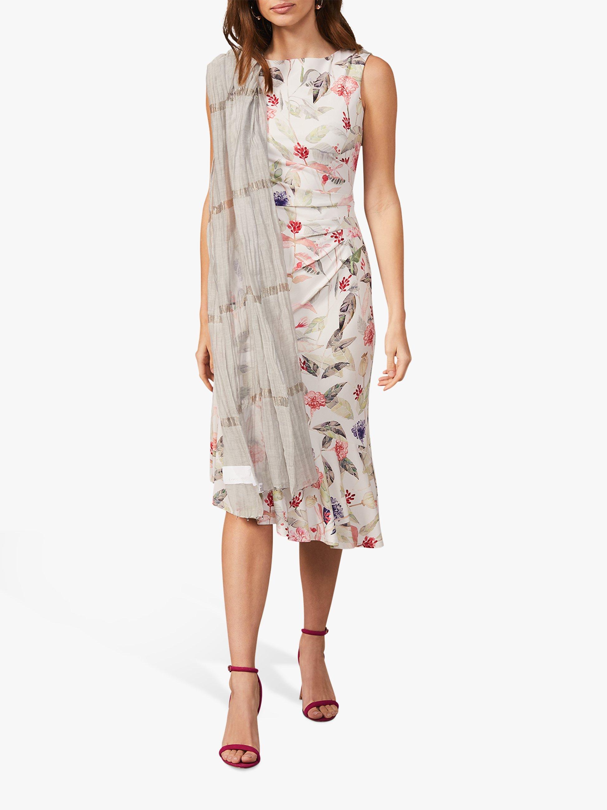 Phase Eight Dulcie Floral Print Midi Dress, Multi