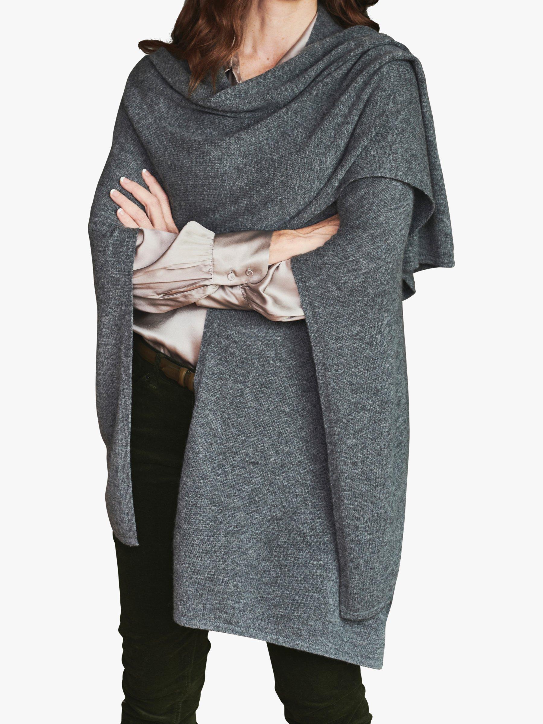 Pure Collection Cashmere Wrap, Soft Charcoal, One Size