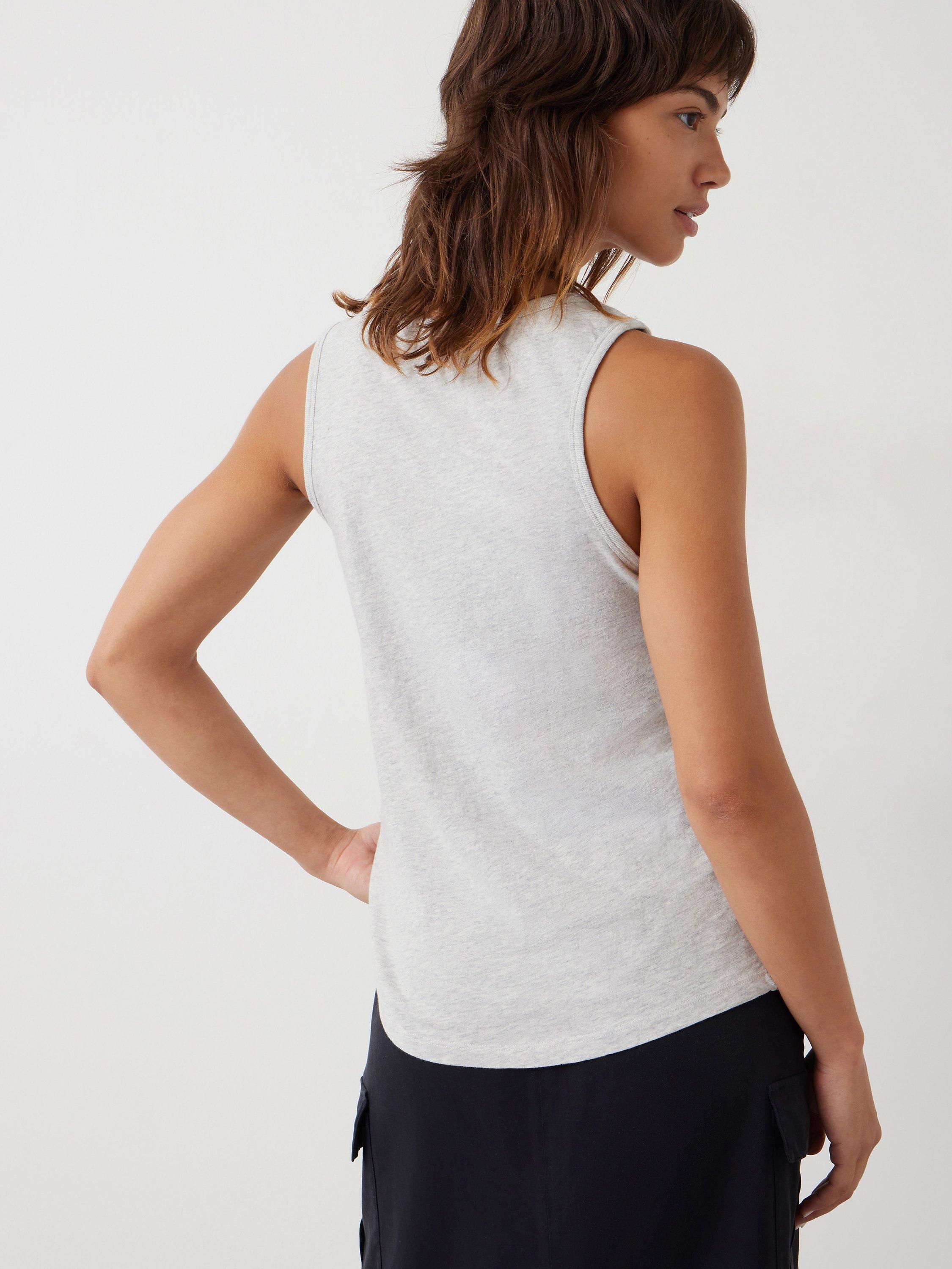 HUSH Organic Cotton Tank Top, Lightest Grey Marl