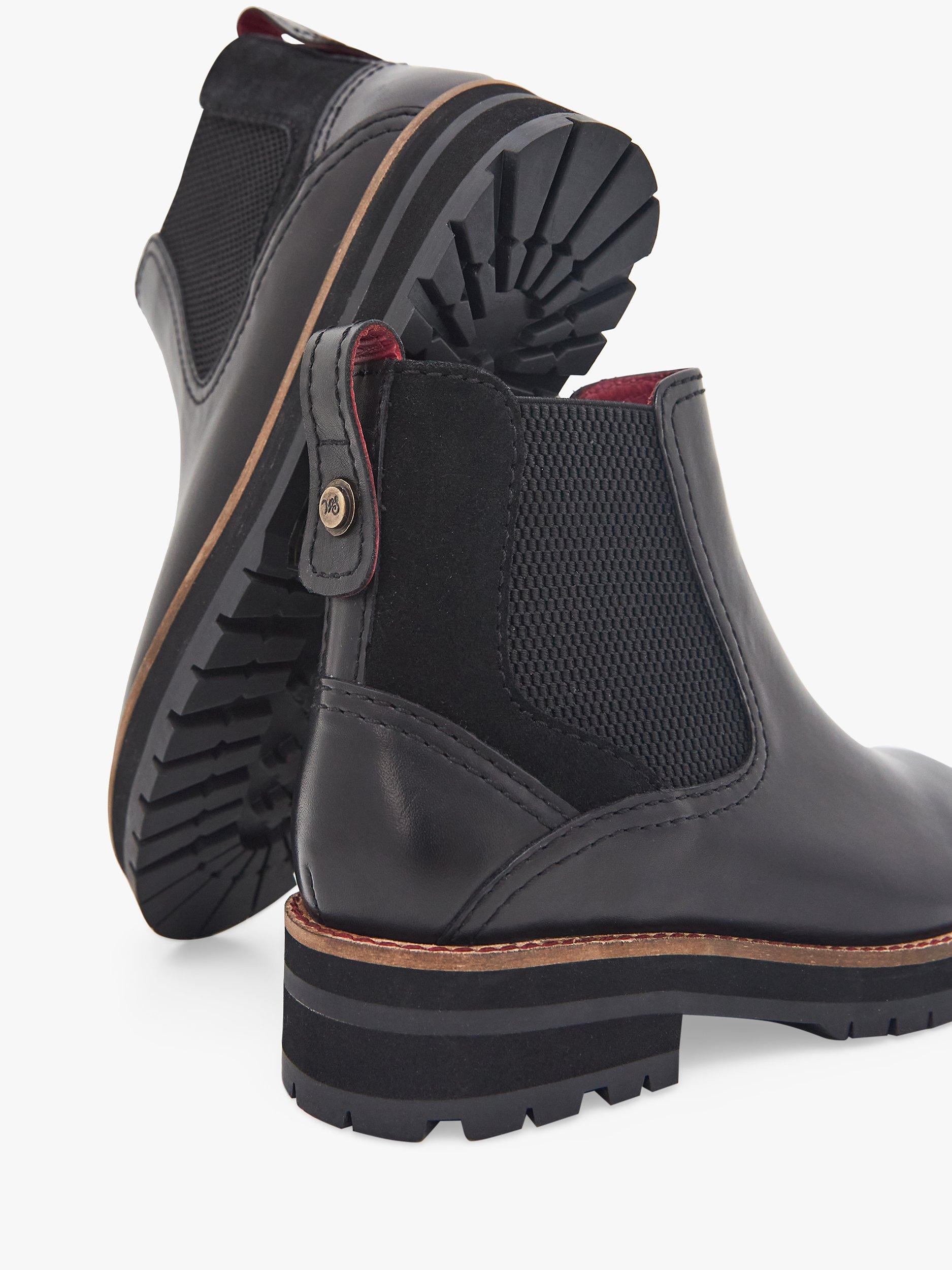 White Stuff Esme Leather Chunky Chelsea Boots, Black, 7