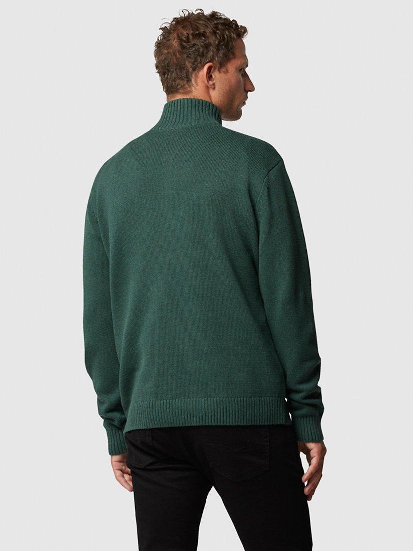 Rodd & Gunn Merrick Bay Cotton Quarter Zip Neck Jumper, Forest