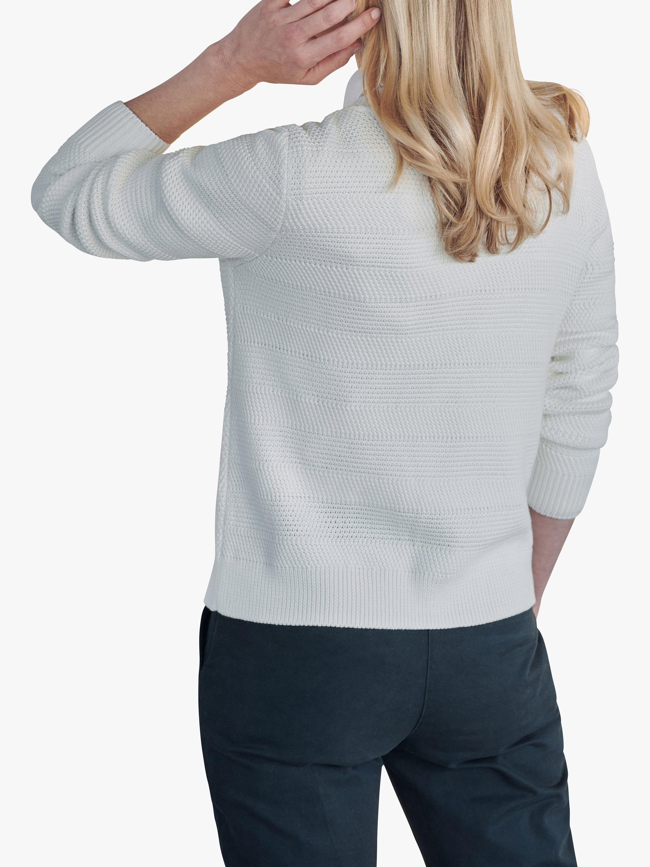 Pure Collection Knitted Zip Front Jacket, White