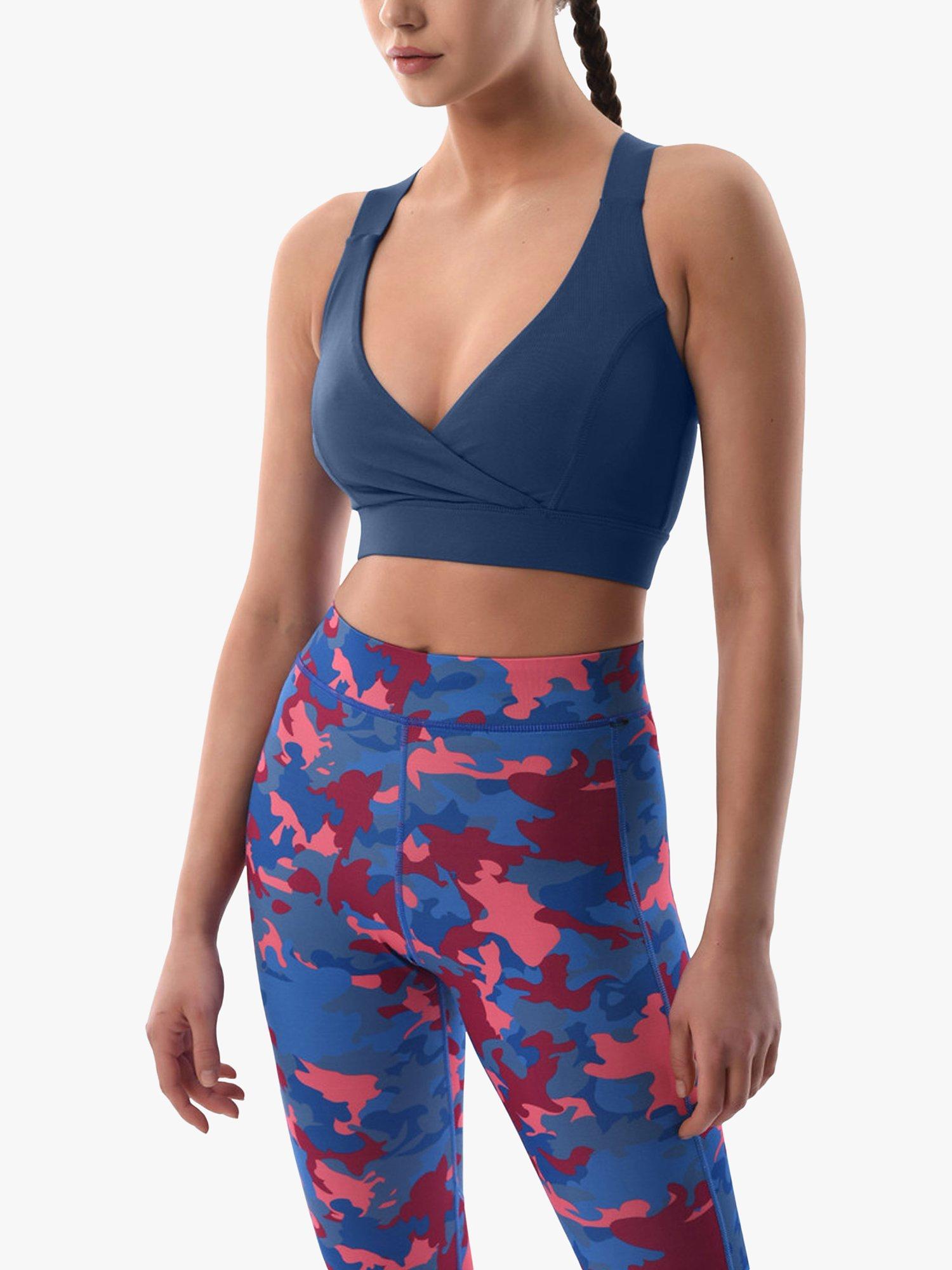 Closet London Crossover Back Sports Bra Top Navy