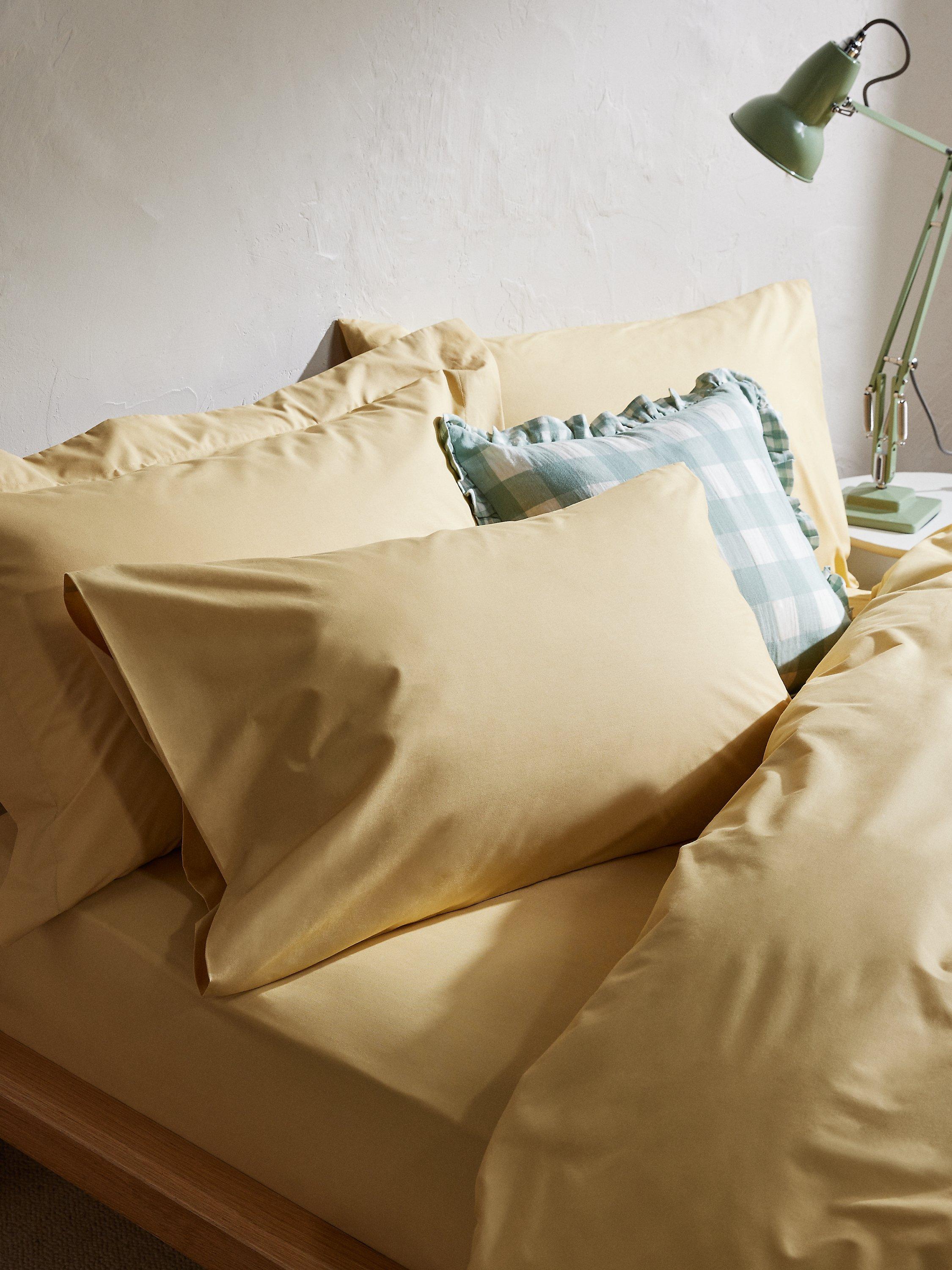 John Lewis Easy Care Organic Cotton 200 Thread Count Count Deep Fitted Sheet Straw