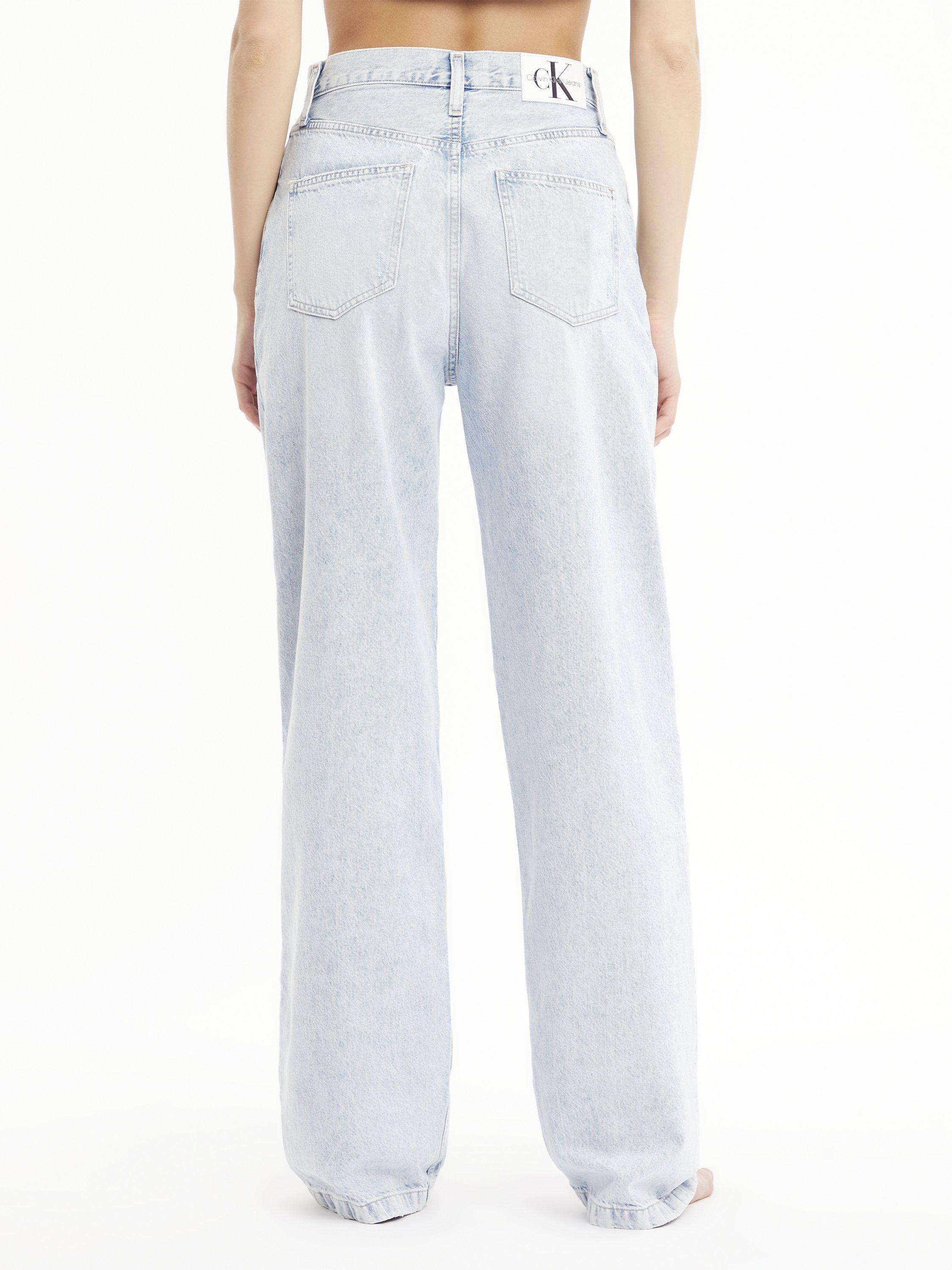 Calvin Klein High Rise Relaxed Jeans, Denim Light