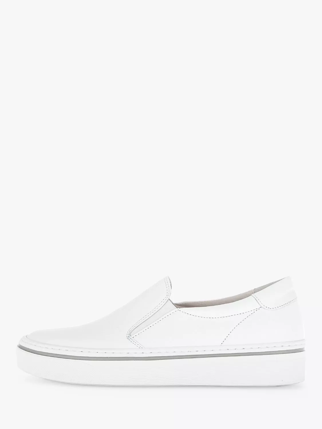Gabor Compass Leather Trainers, White Ice