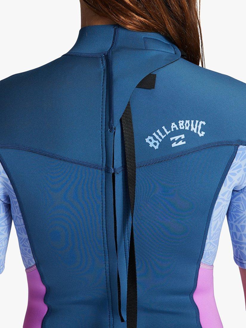 Billabong Short Sleeve Back Zip Swimsuit, Deep Sea