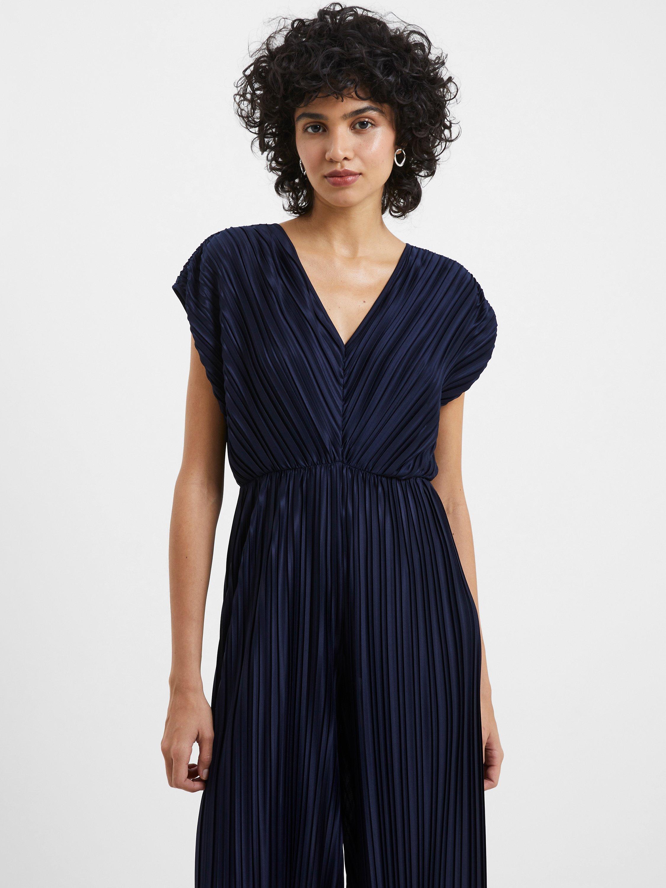 French Connection Regi Pleated Jumpsuit, Navy