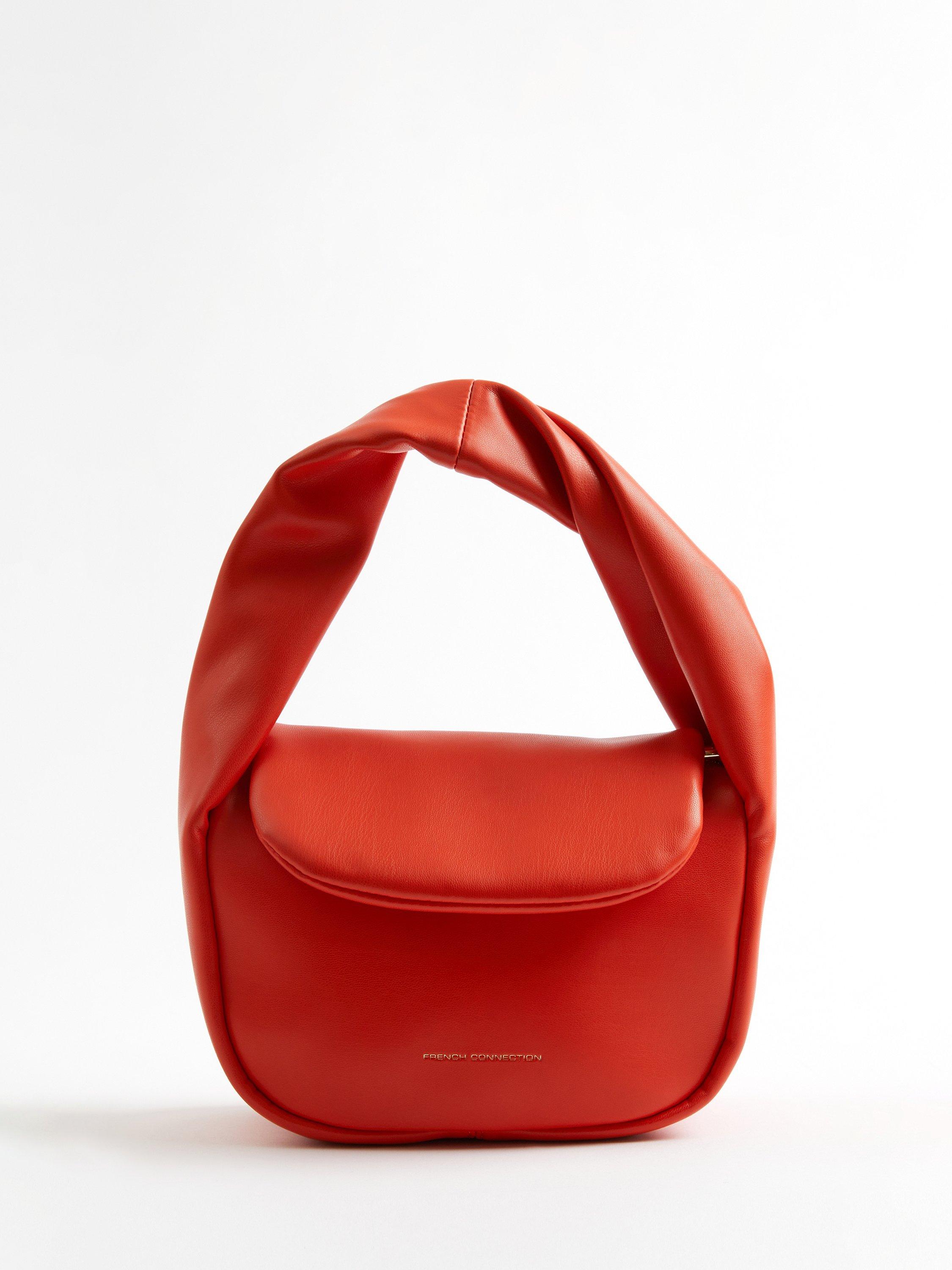 French Connection Mini PU Handbag, Mandarin Red