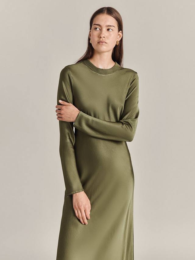 Ghost Rhea Bias Cut Satin Midi Dress Ghost Rhea Bias Cut Satin Midi Dress