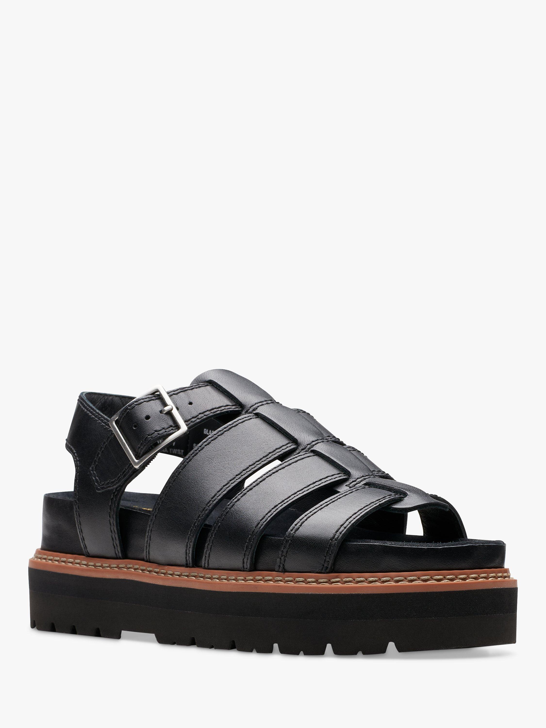 Clarks Orianna Twist Leather Caged Sandals
