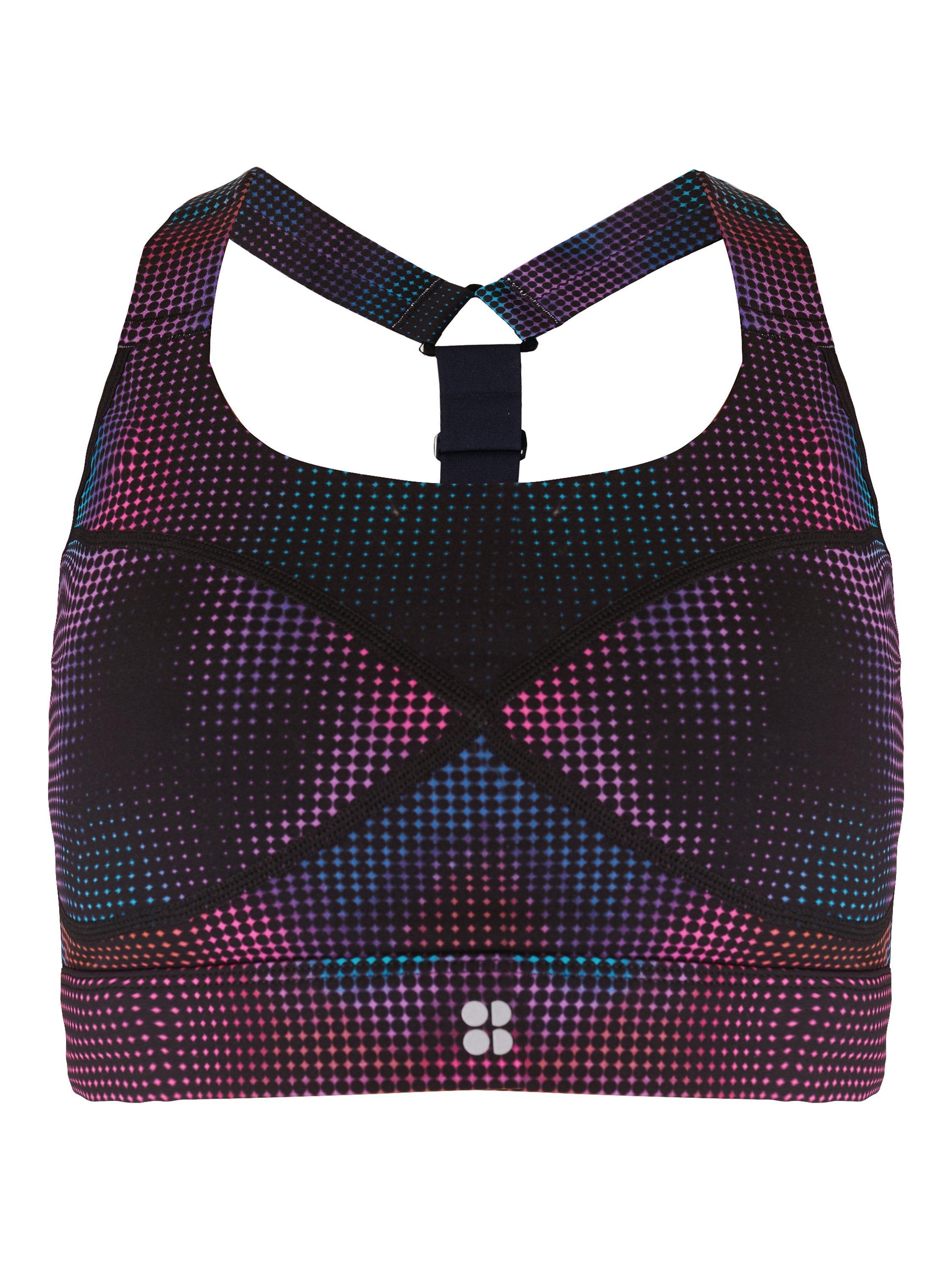 Sweaty Betty Power Medium Impact Sports Bra, Black Gradient Dot Print