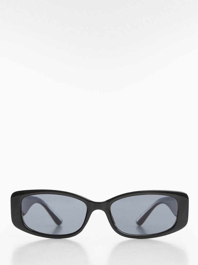 Mango Women's Didi Rectangular Sunglasses, Black
