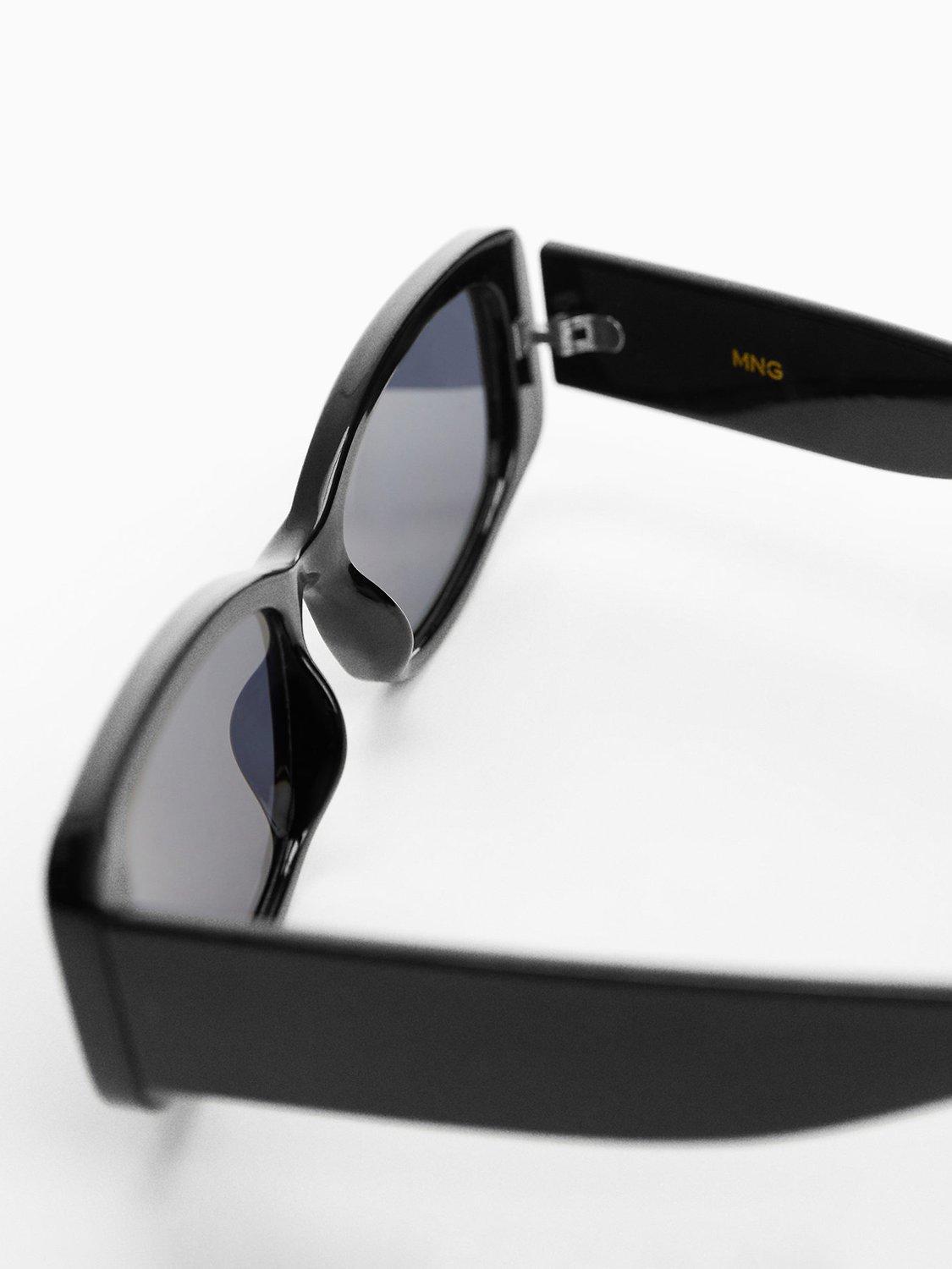 Mango Women's Didi Rectangular Sunglasses, Black