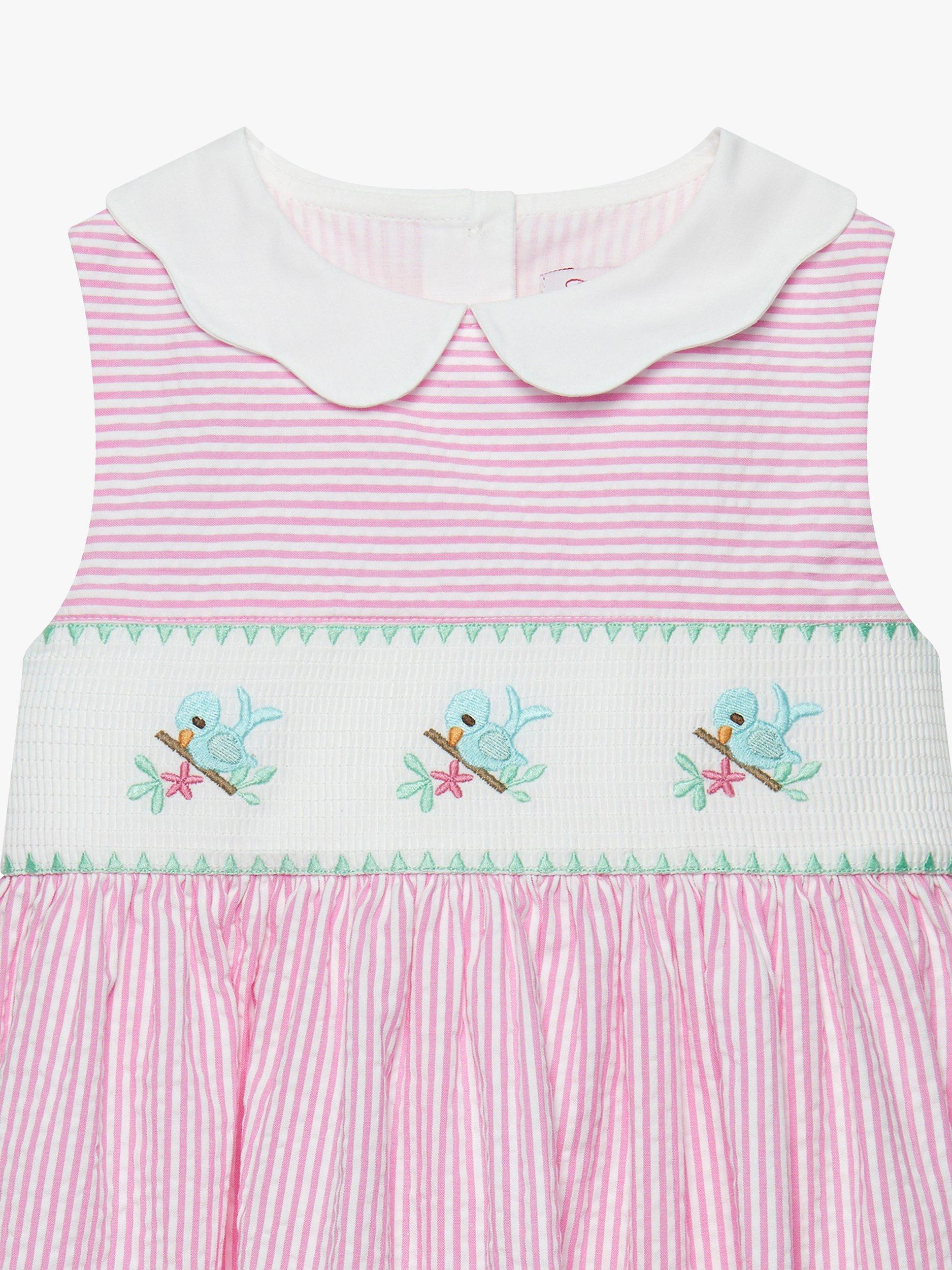 Trotters Kids' Tweetie Bird Smocked Stripe Dress, Pink