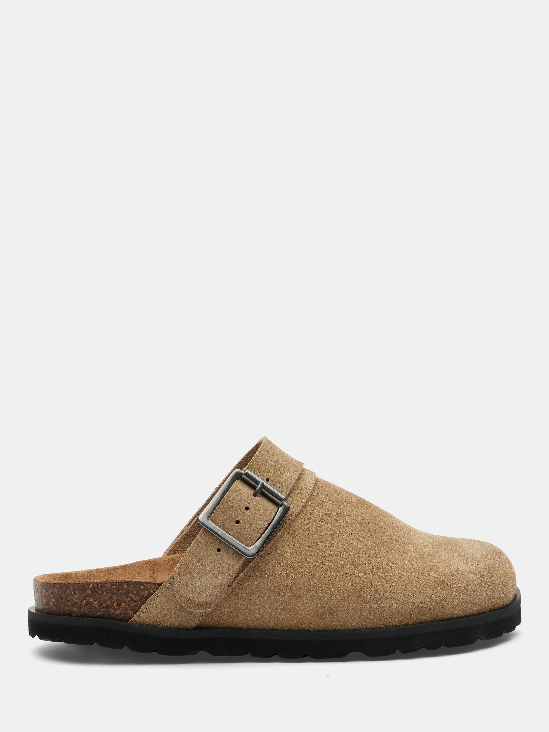 HUSH Lupita Leather Mule Clogs, Taupe Brown