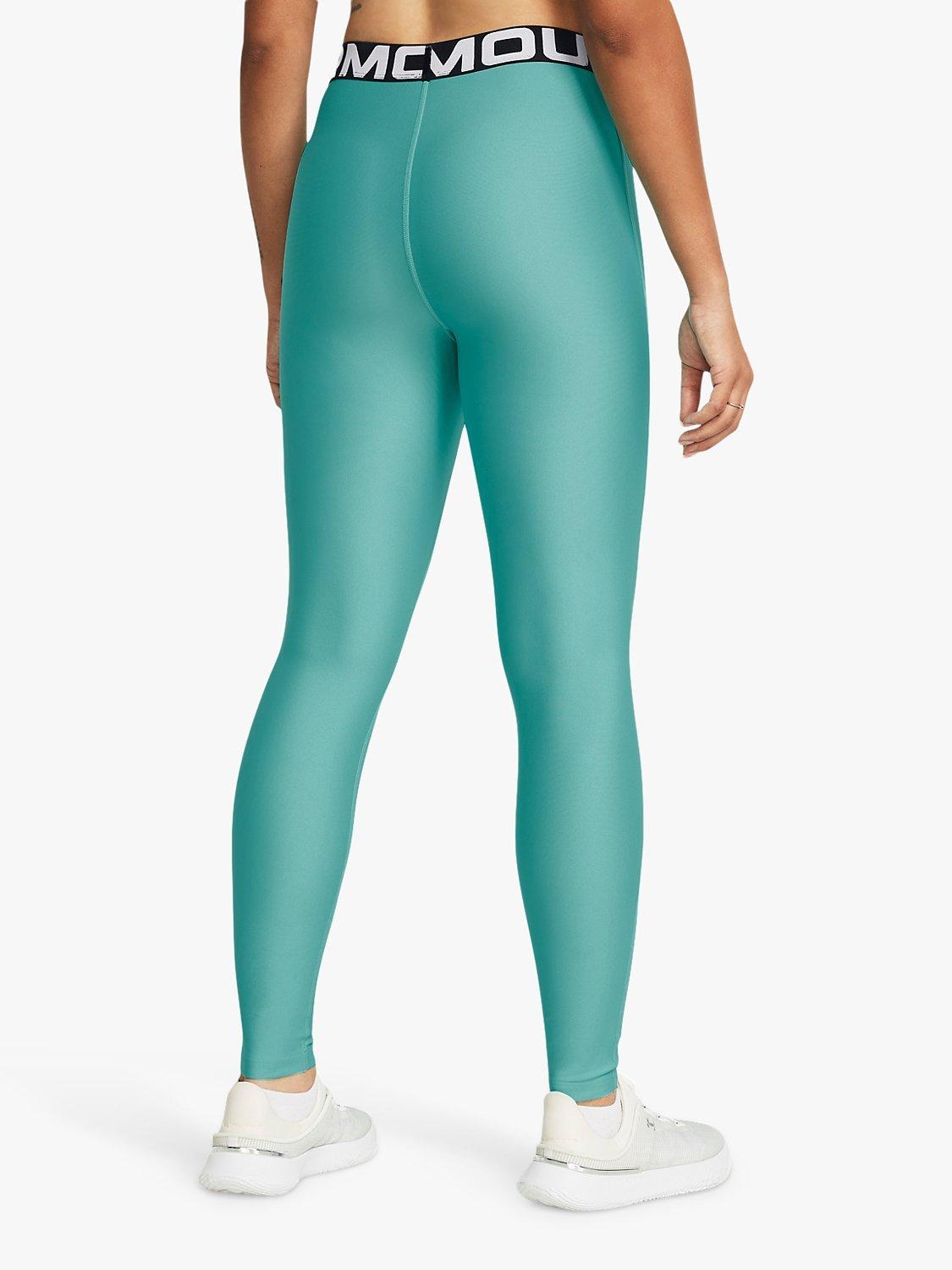 Under Armour Heat Gear Gym Leggings Turquoise White