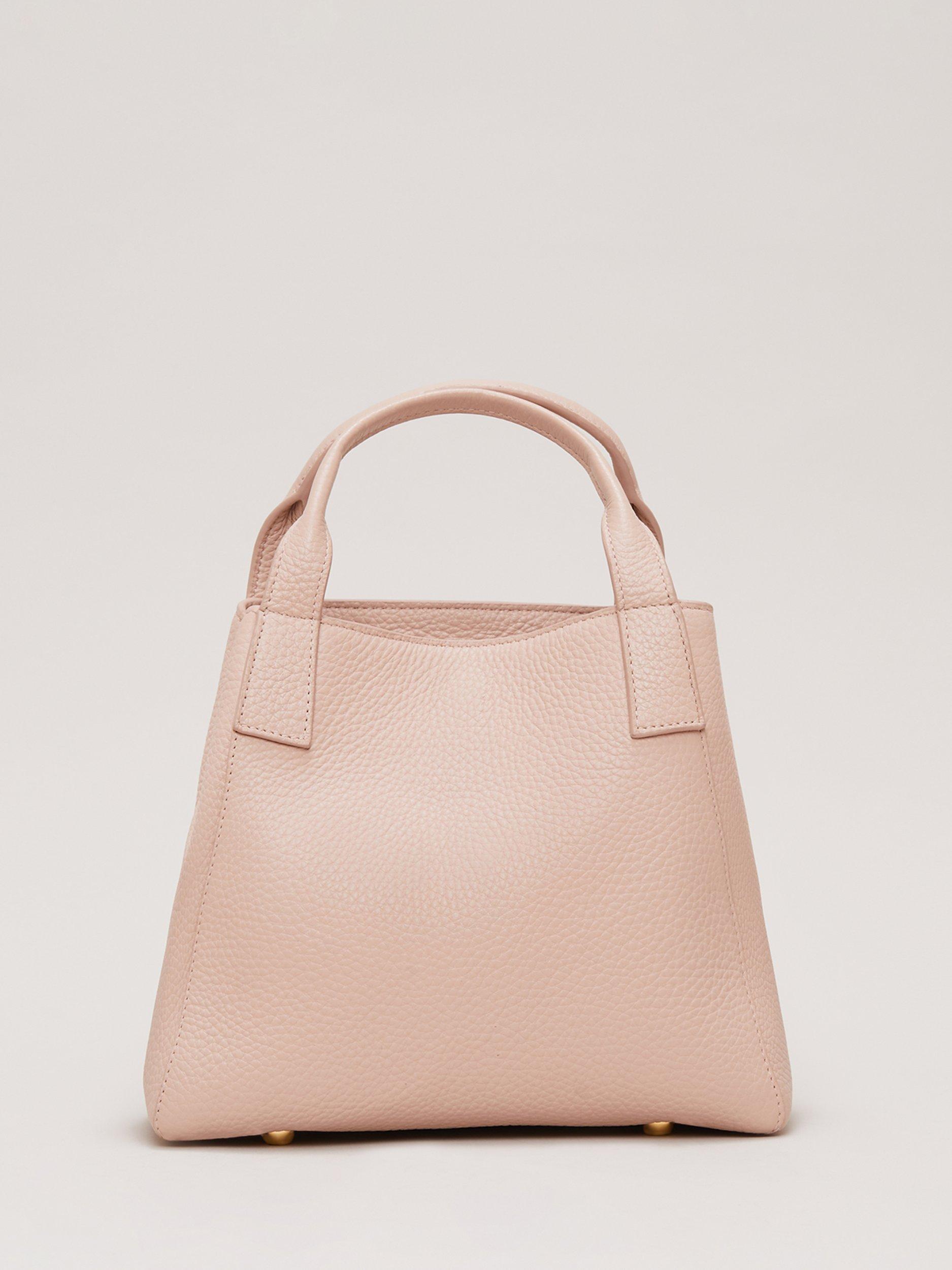 Phase Eight Mini Leather Tote Bag, Pale Pink
