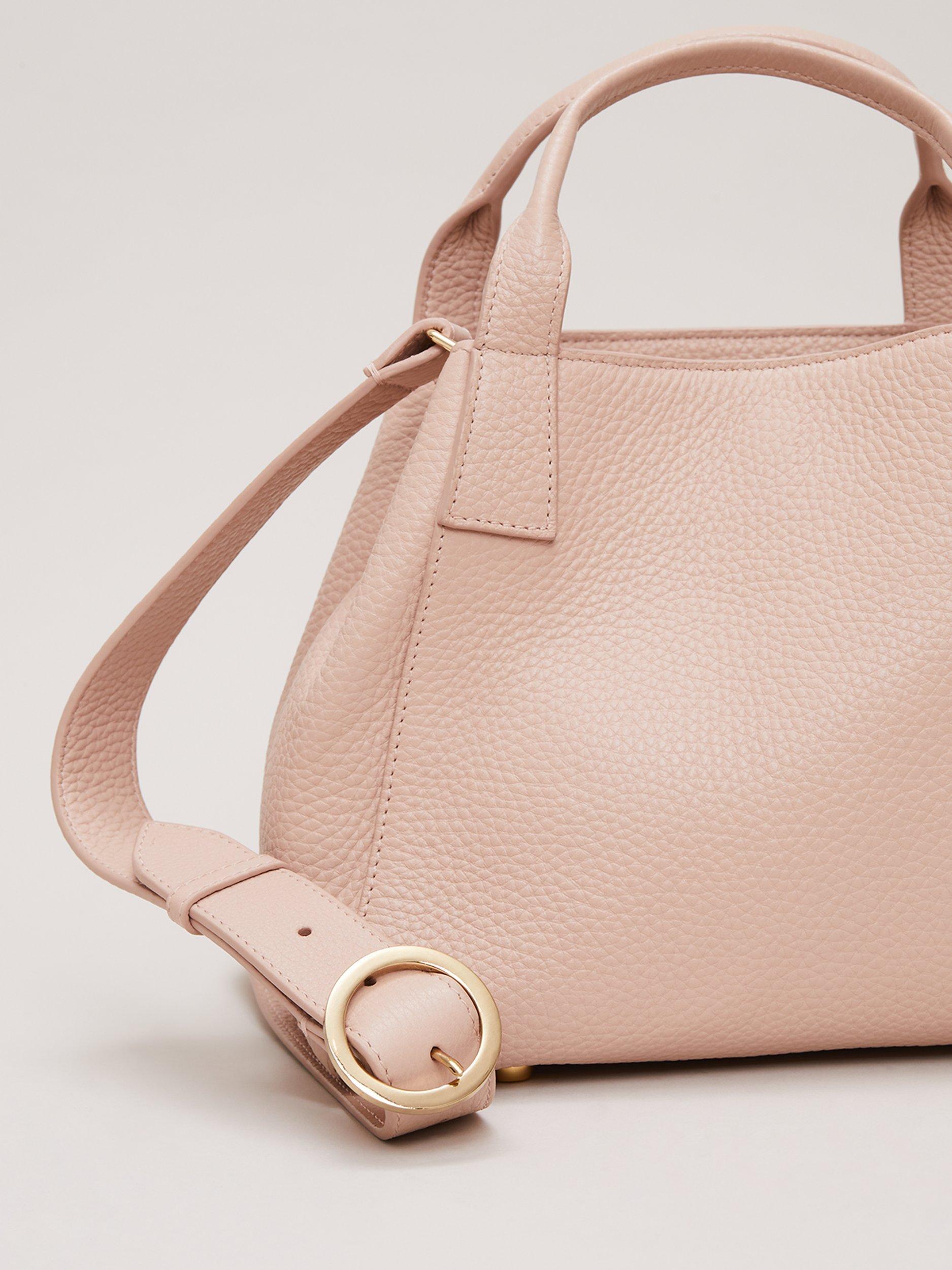 Phase Eight Mini Leather Tote Bag, Pale Pink