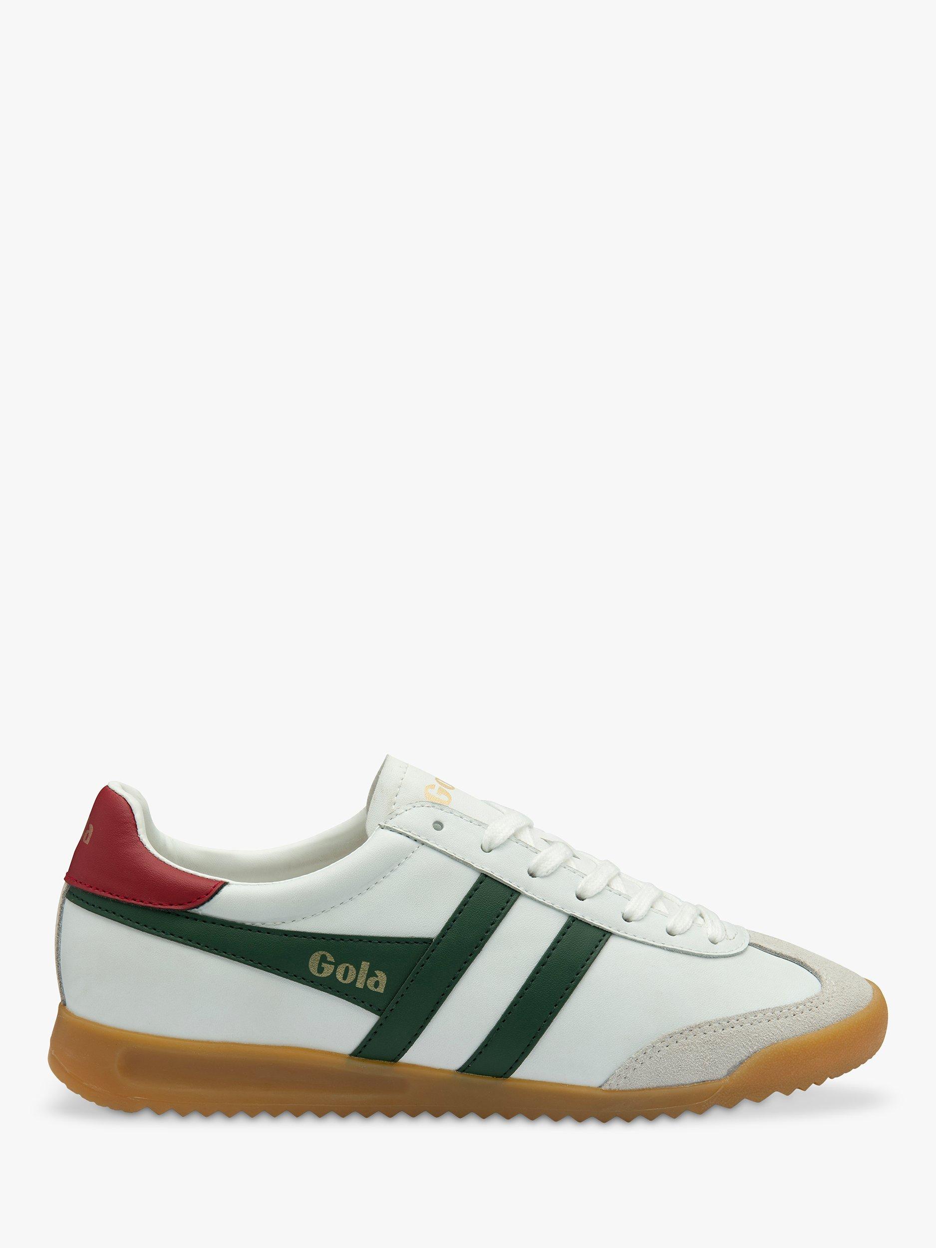 Gola Classics Torpedo Leather Trainers, White/Evergreen/Red