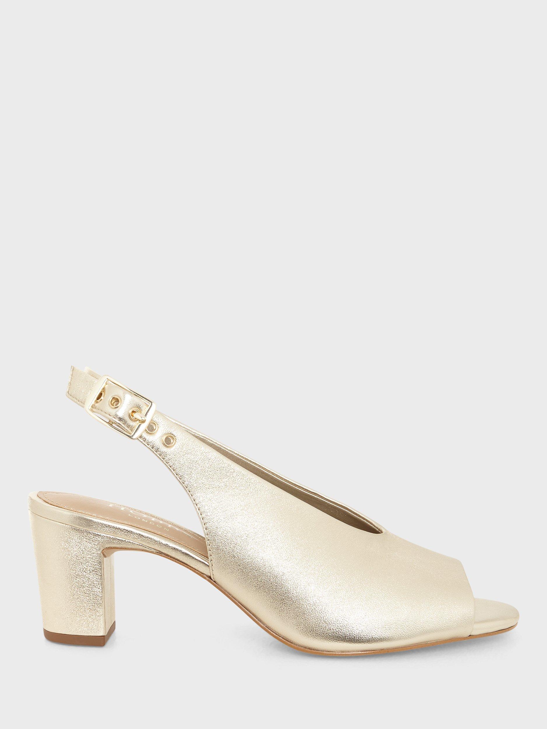 Hobbs Kalia Leather Slingback Sandals, Gold