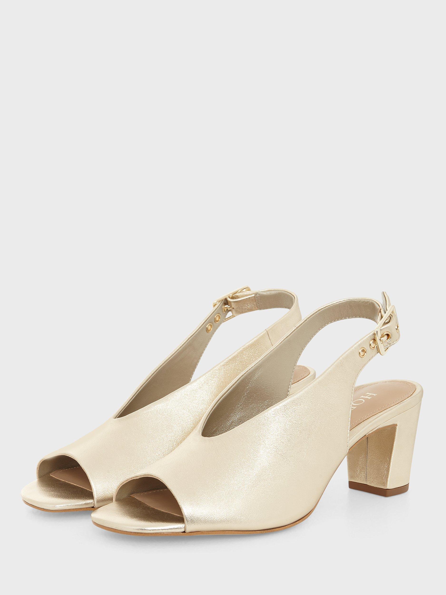 Hobbs Kalia Leather Slingback Sandals, Gold