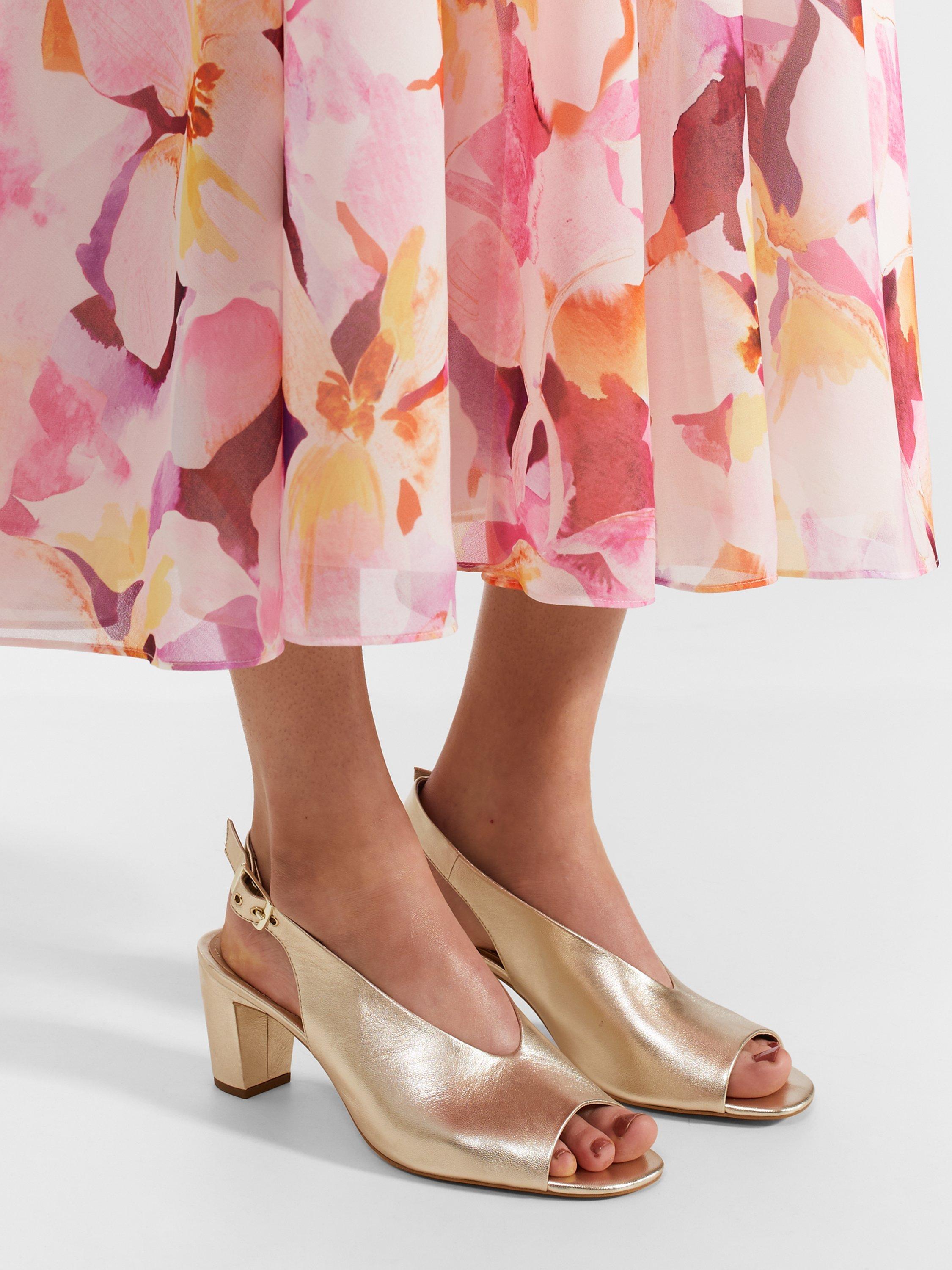 Hobbs Kalia Leather Slingback Sandals, Gold