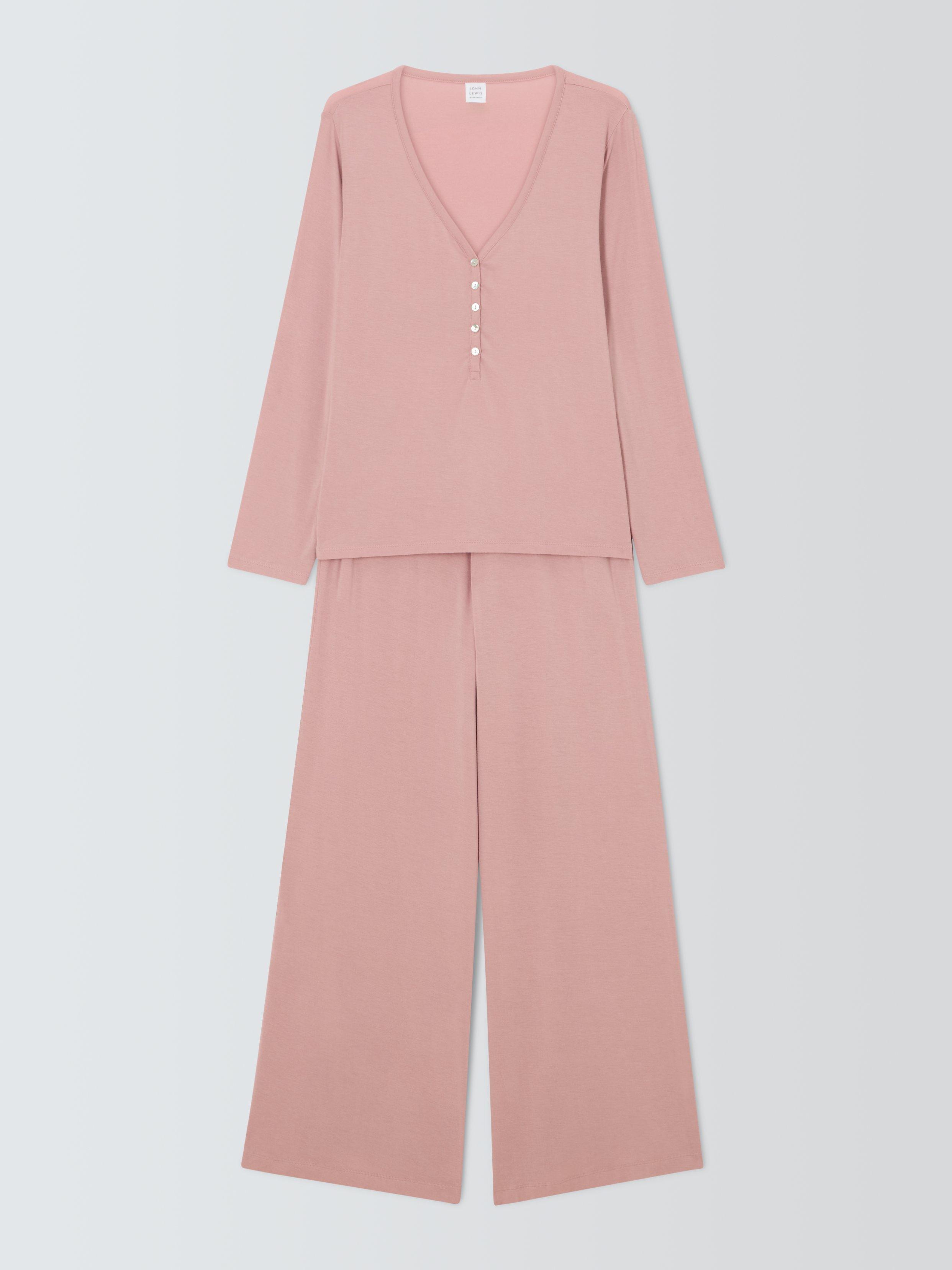 John Lewis Modal Rich Henley Wide Leg Pyjama Set