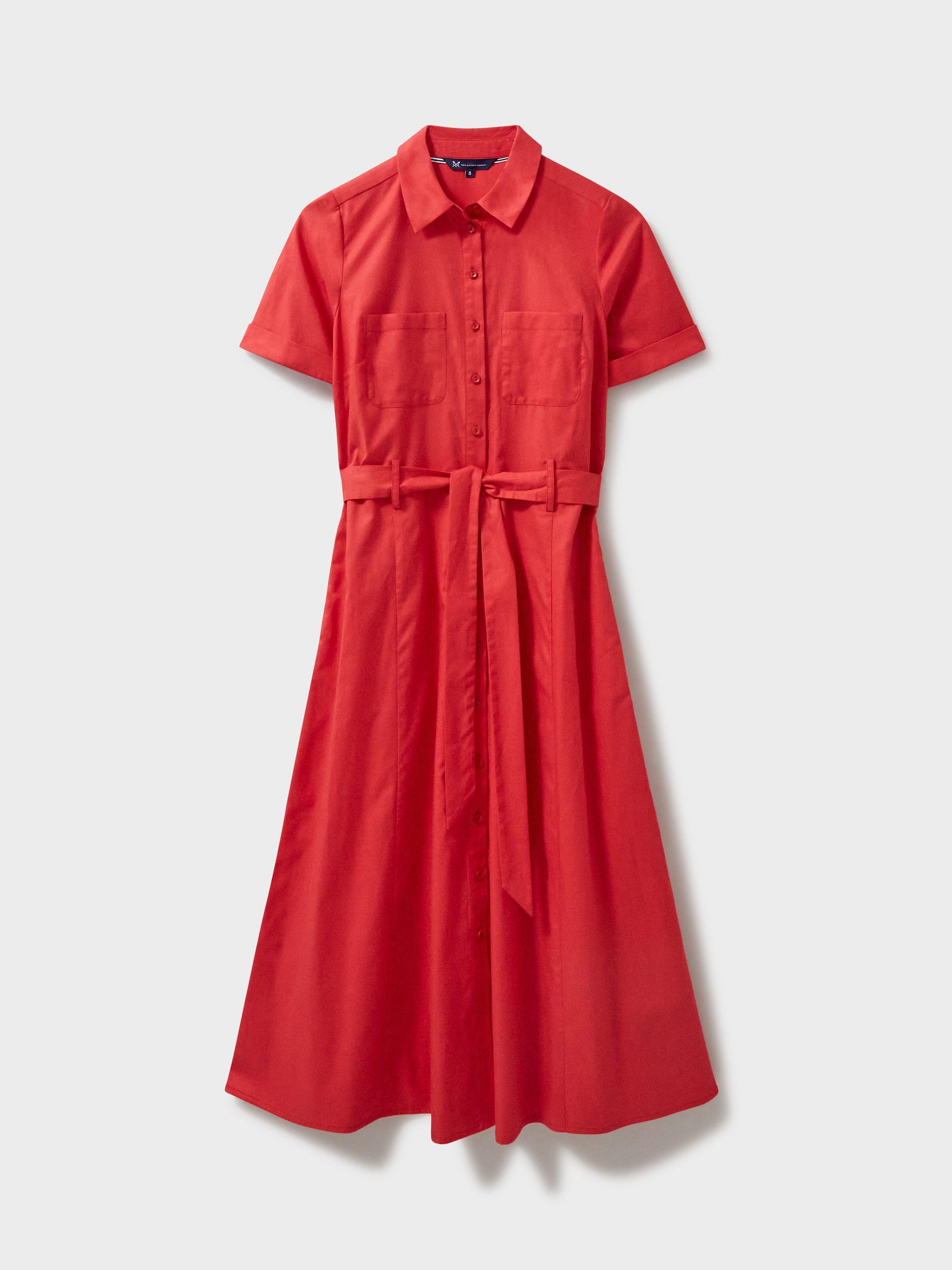 Crew Clothing Short Sleeve Shirt Dress, Raspberry Pink, 10