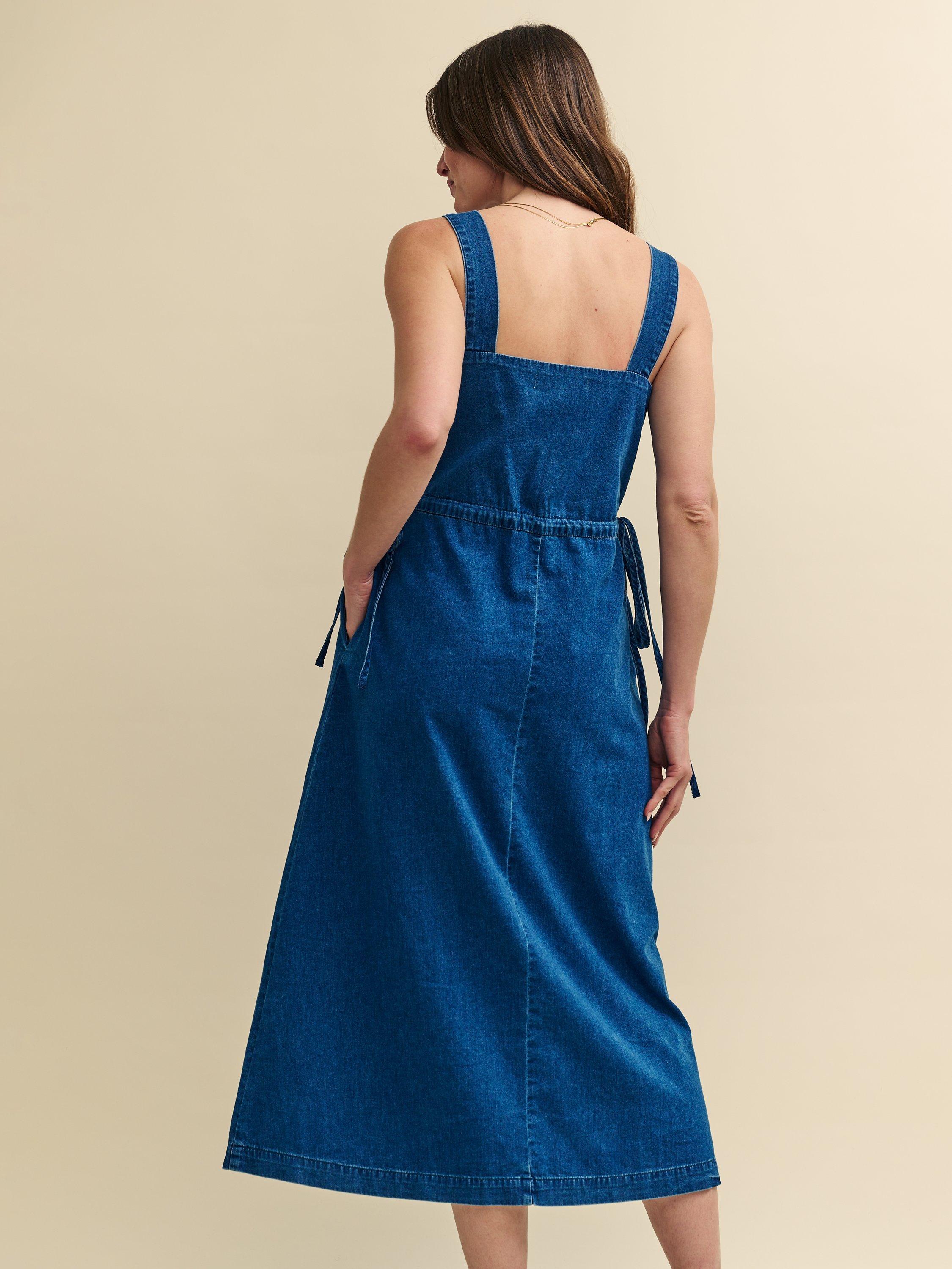 Nobody's Child Zainub Organic Cotton Pinnie Midi Dress, Blue