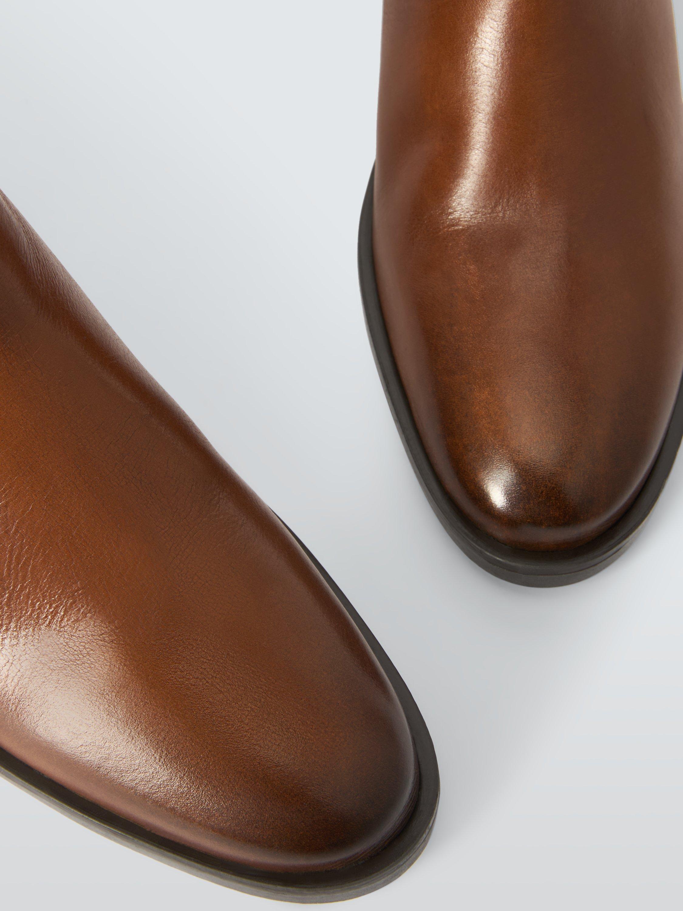 John Lewis Pebbles Leather Everyday Comfort Chelsea Boots, Brown Chestnut