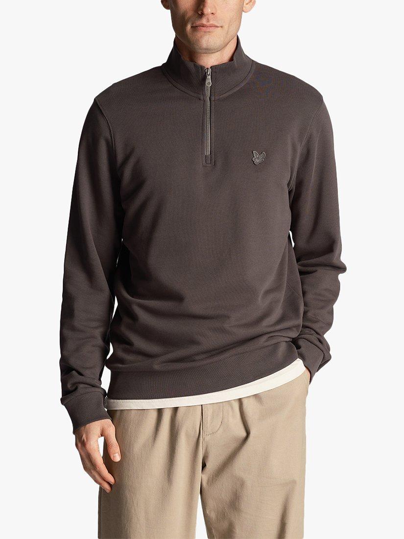 Lyle & Scott Tonal Eagle Quarter Zip Jumper, Gunmetal