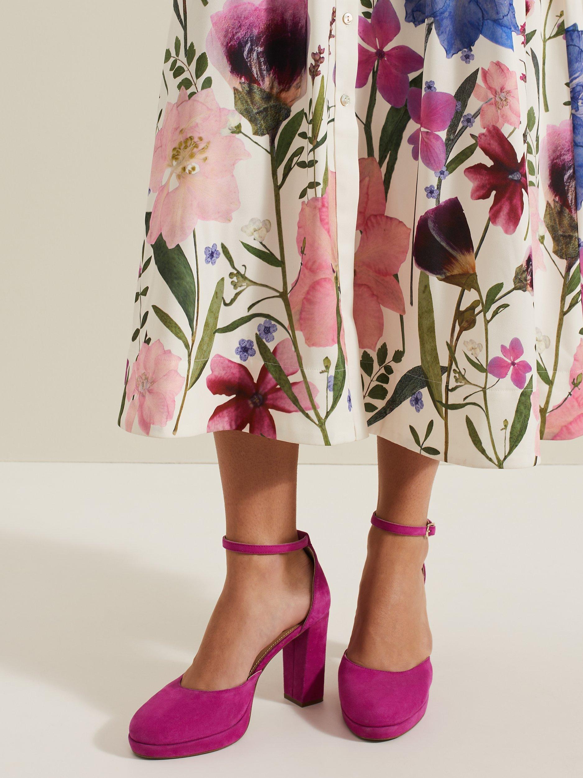 Phase Eight Suede Platform Court Shoes, Pink