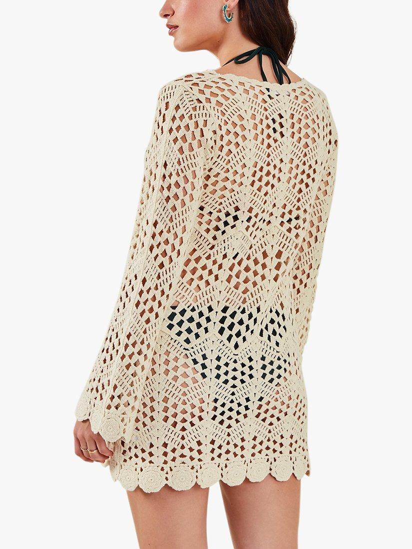 Accessorize Crochet Kaftan, Neutral