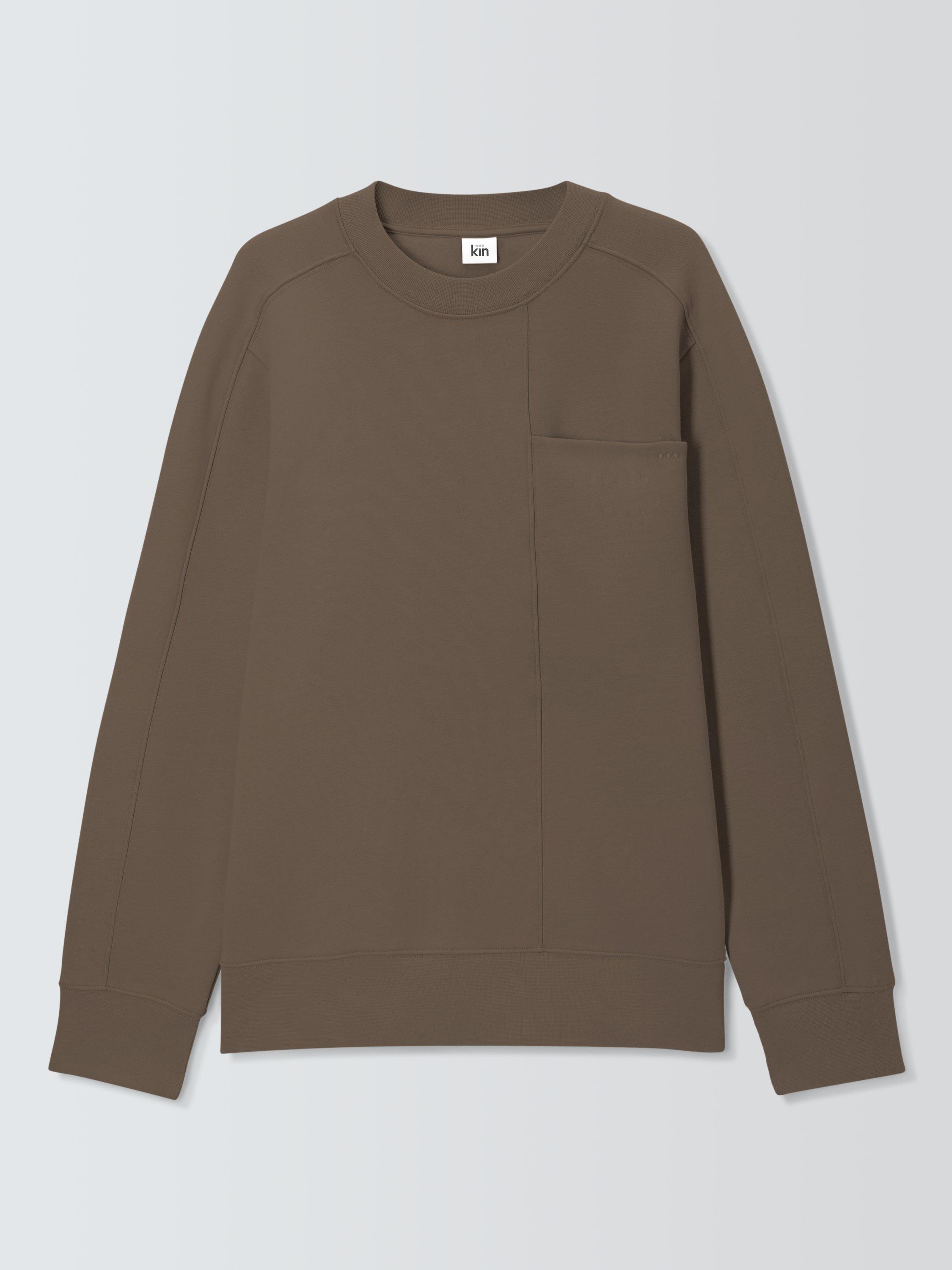 Kin Panel Crew Neck Cotton Blend Sweatshirt, High Rise