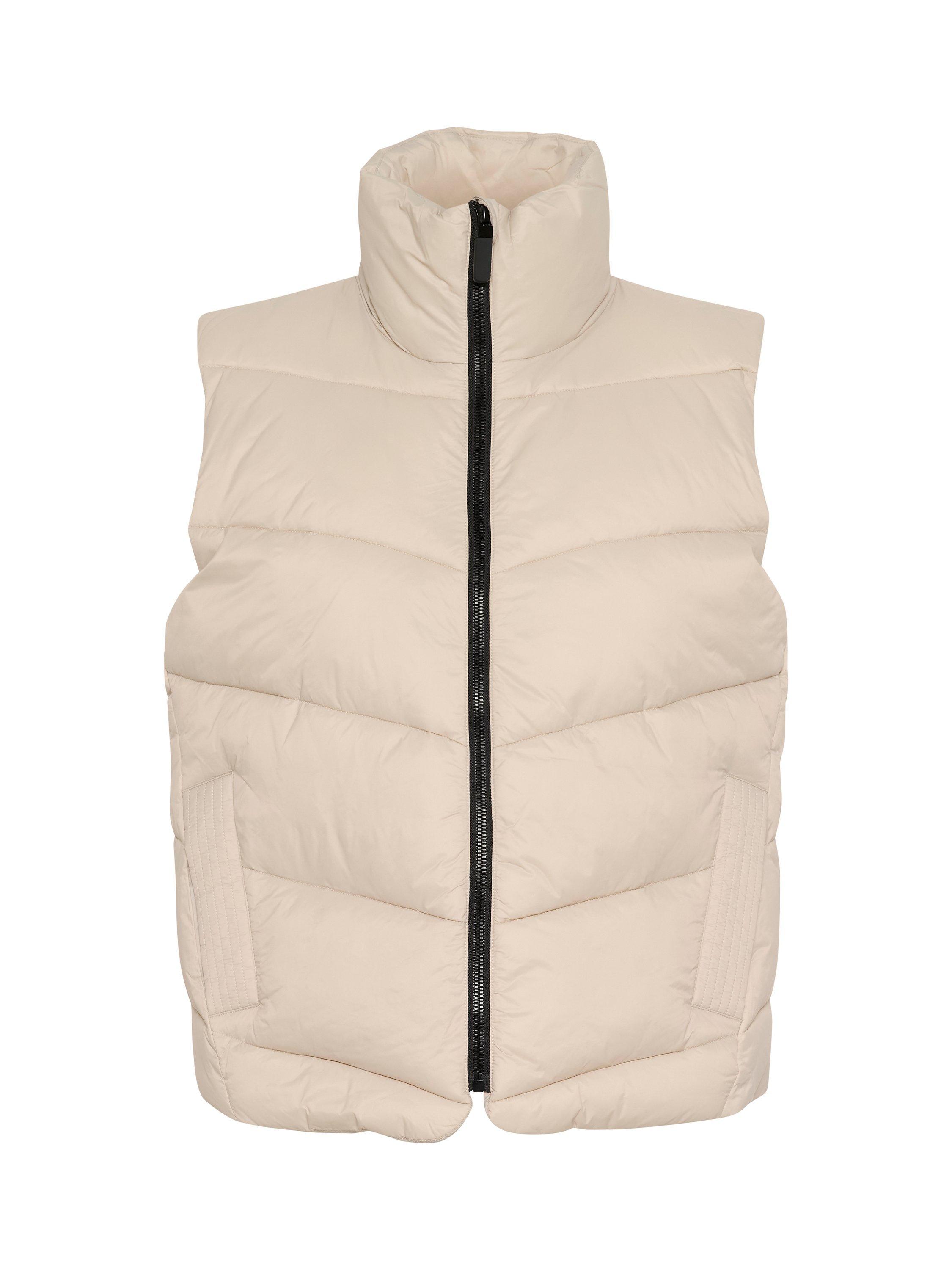KAFFE Susanne High Collar Puffer Gilet, Feather Grey