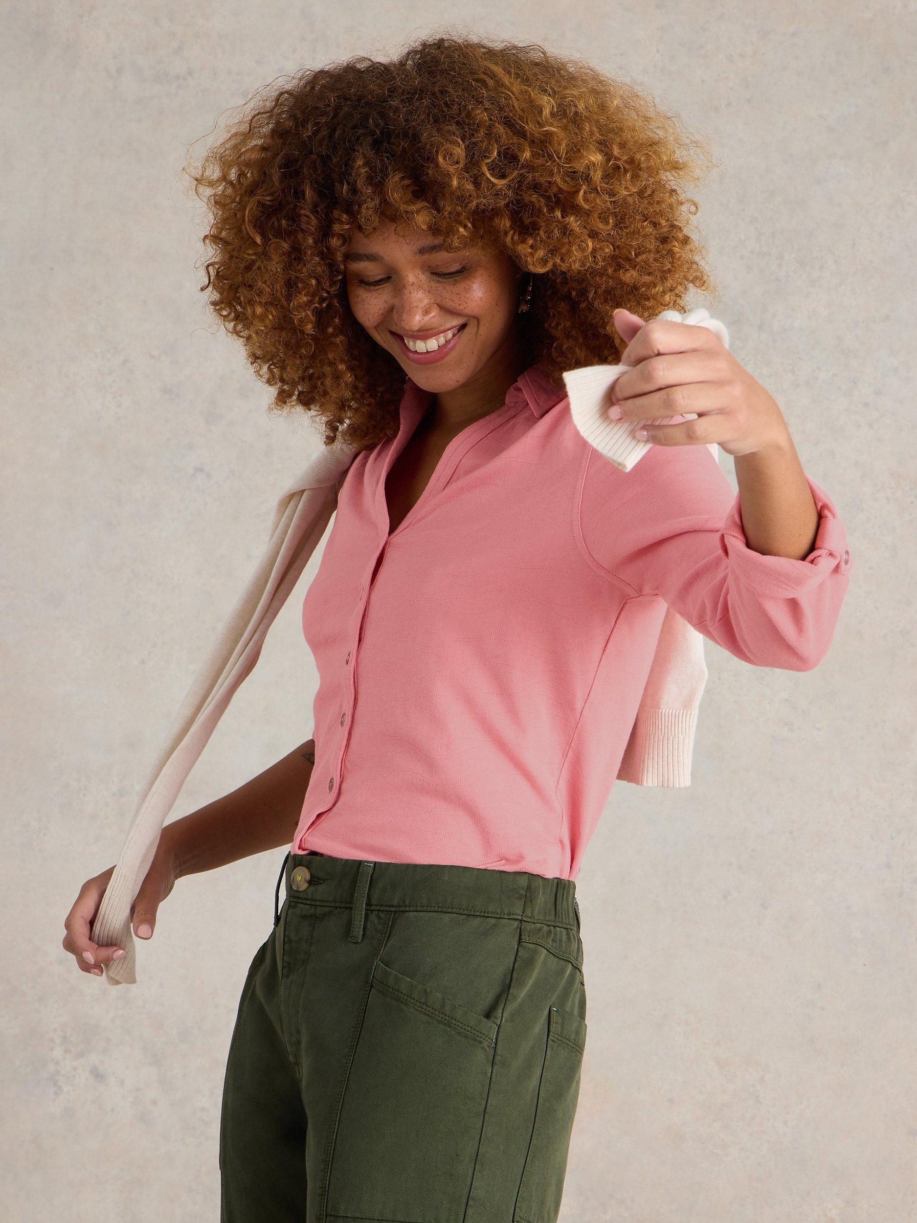 White Stuff Annie Organic Cotton Shirt Dusty Pink
