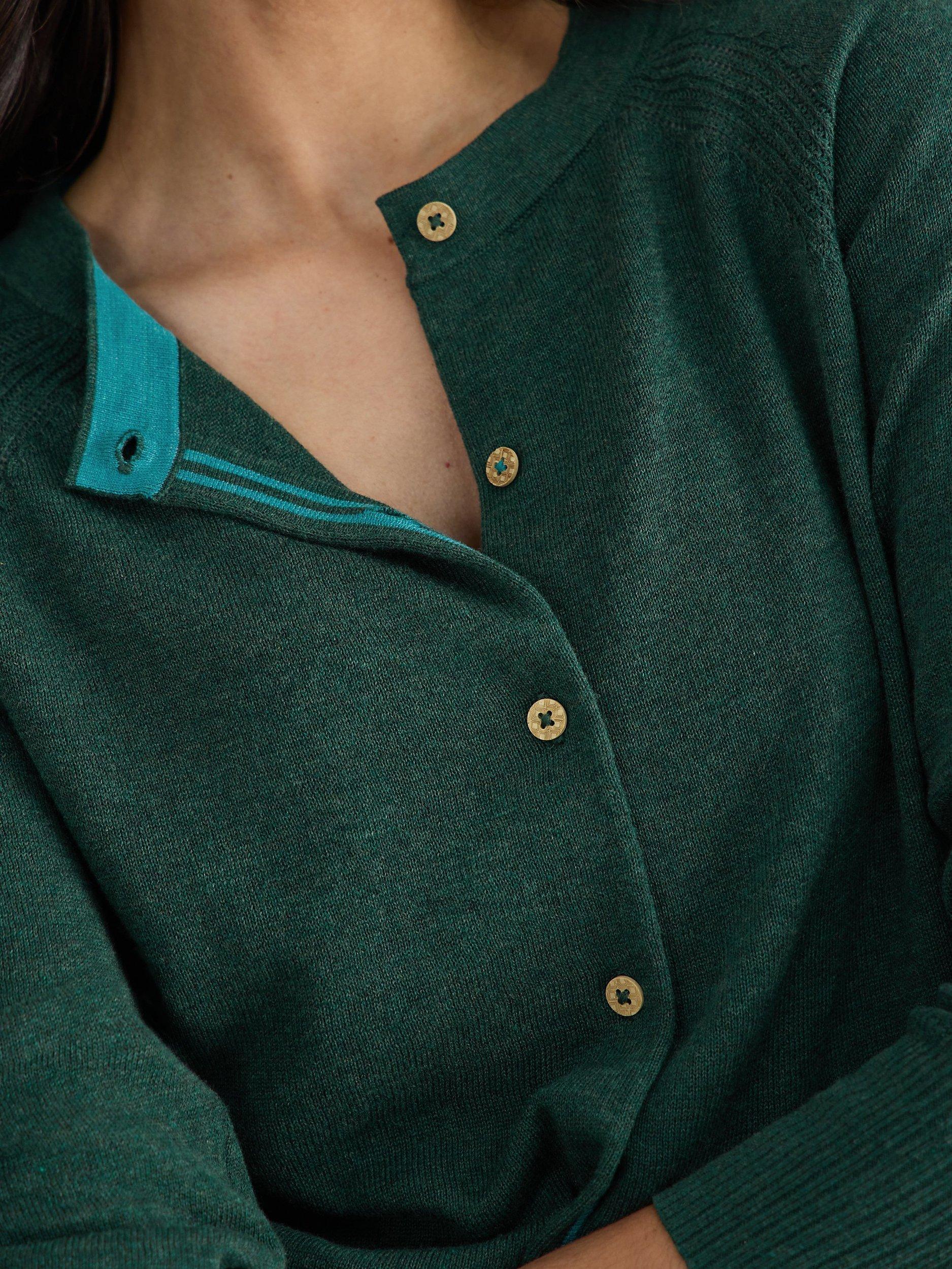 White Stuff Lulu Organic Cotton Cardigan Green